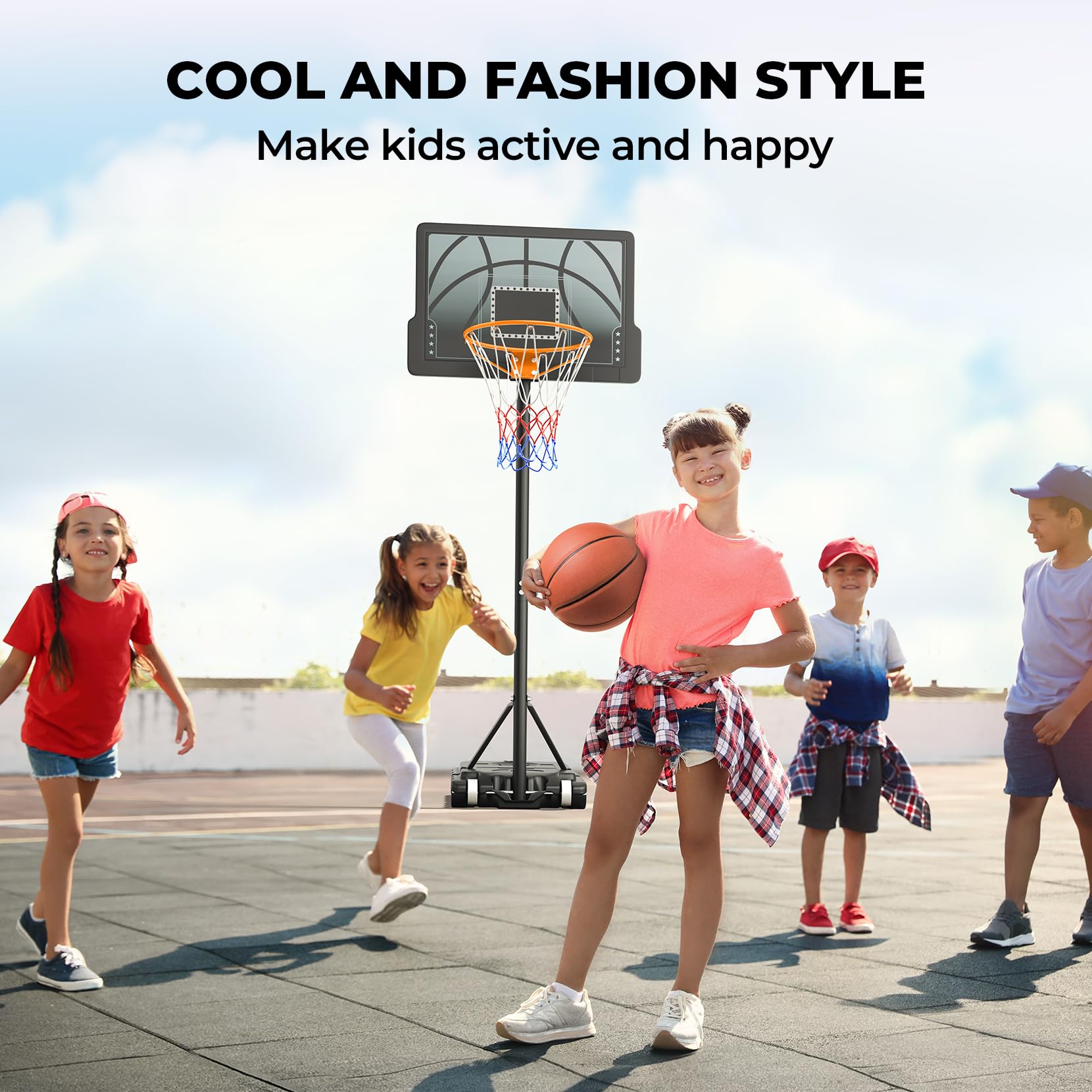 Snapklik.com : Yohood Kids Basketball Hoop, 3.6-7 FT Height Easy ...