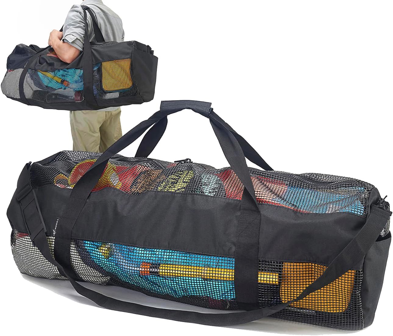 MOPHOEXII Mesh Dive Duffle Bag with Exterior Waterproof Pocket for ...