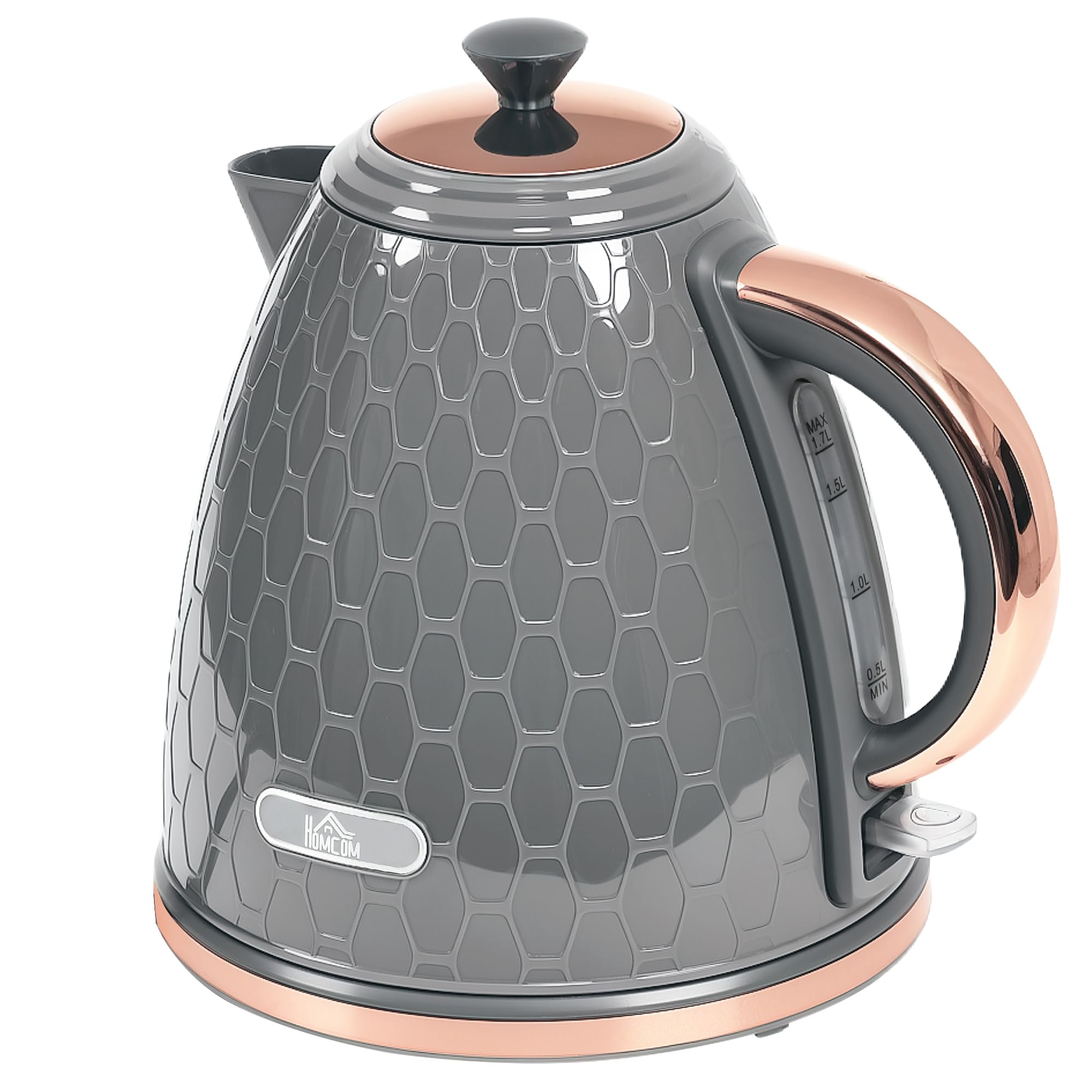 HOMCOM Electric Kettle, 1.7L, Fast Boil, 3kW Cordless Water Kettle with ...