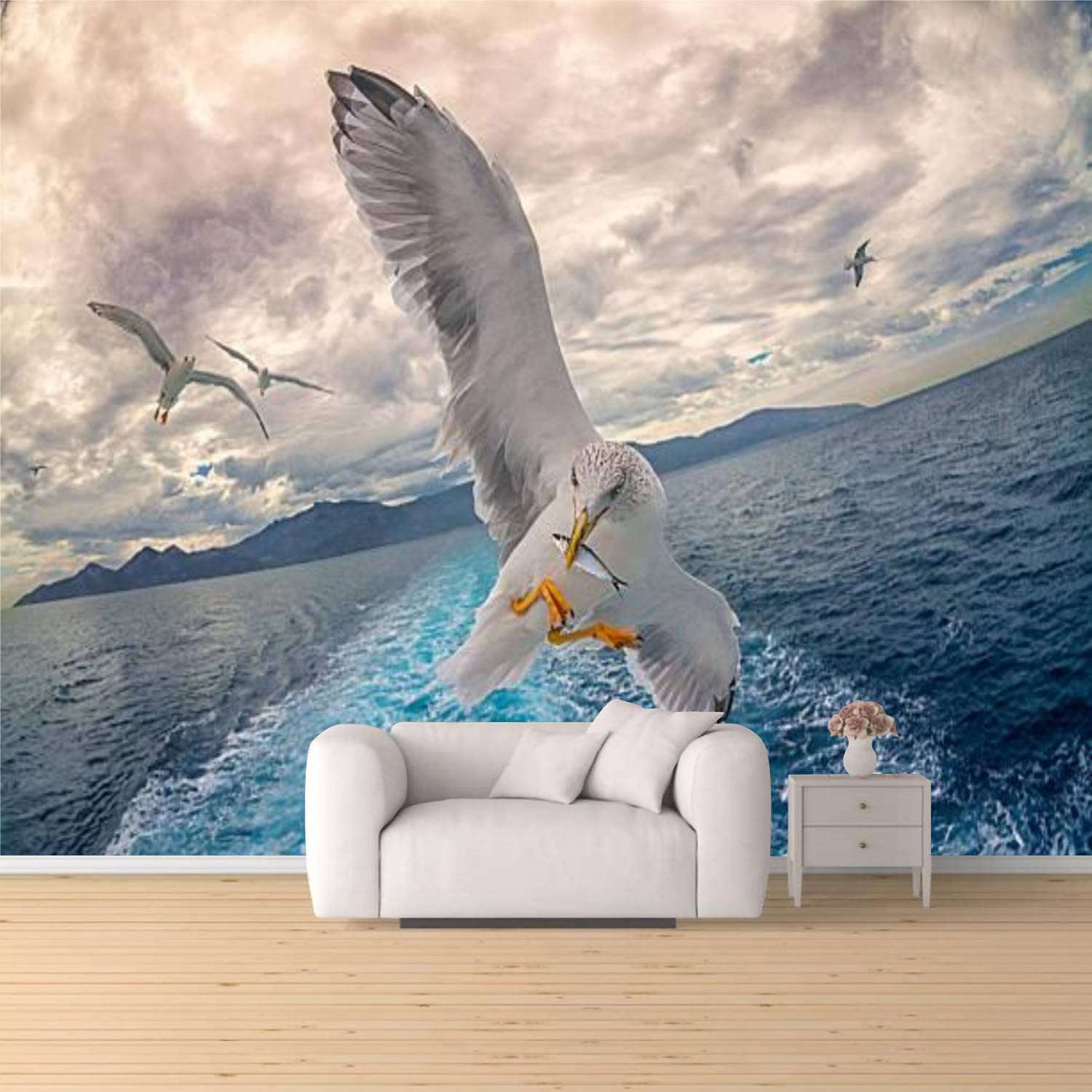 Seagull Hunting Fishing Wallpaper