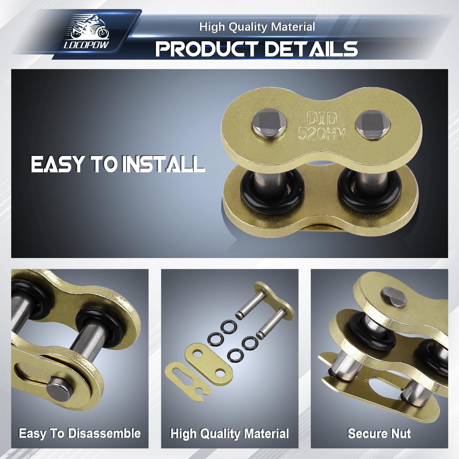 Snapklik.com : 520 Chain Master Link O Ring Connecting Link Heavy Duty ...
