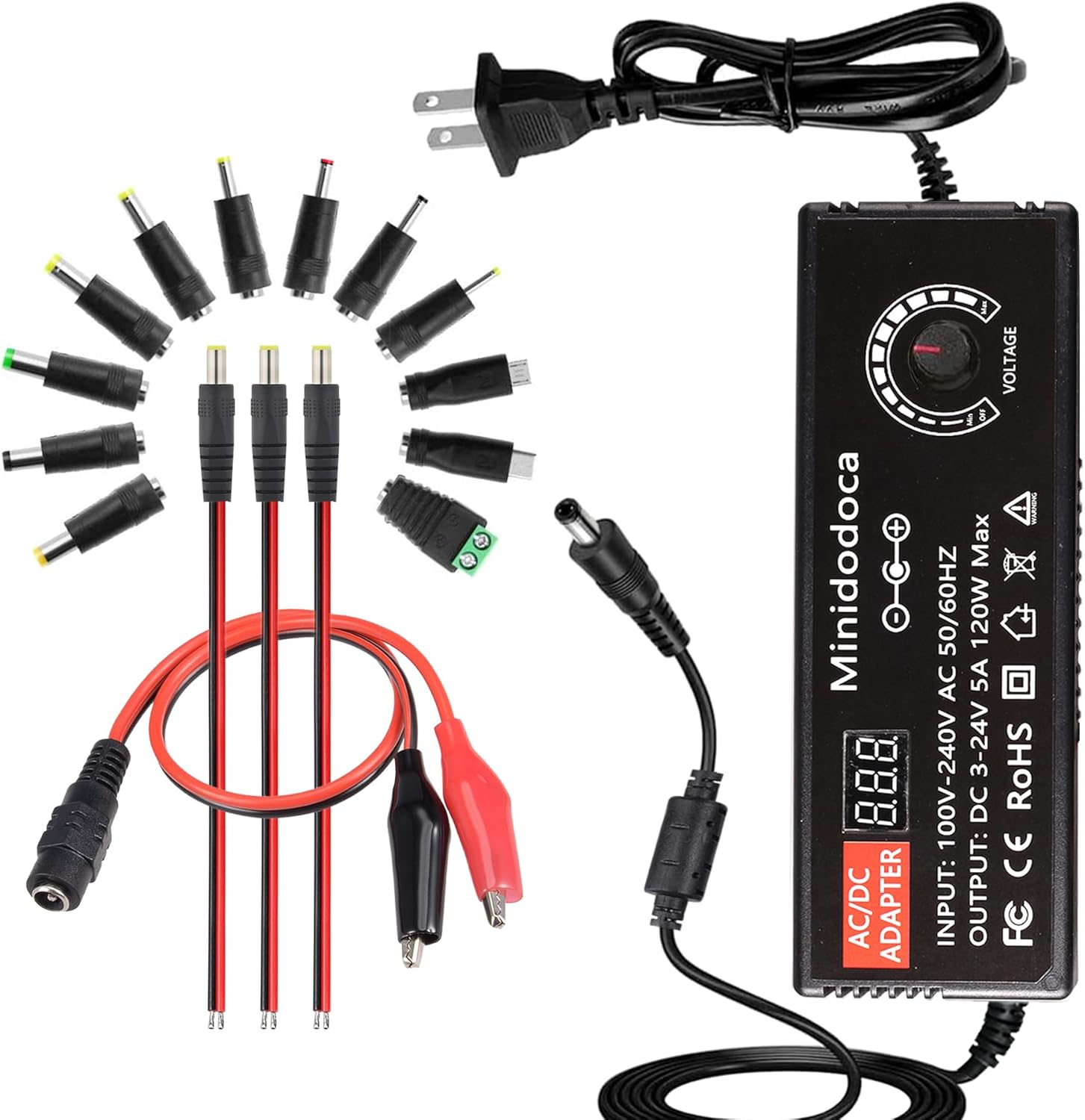 Amazon.com: 120W Power Supply Adjustable DC 3V ~ 24V Variable Universal ...