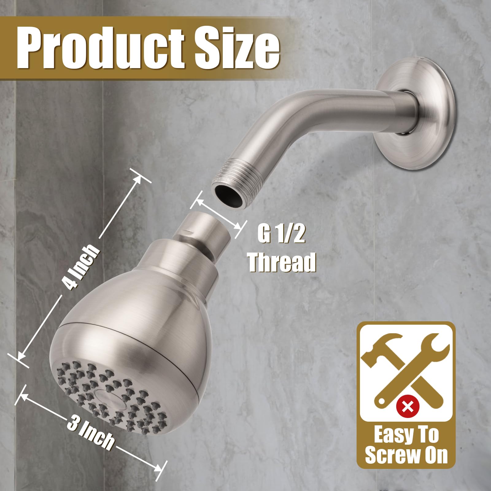 Snapklik.com : AISOSO High Pressure Shower Heads, Showerheads 3 Inches