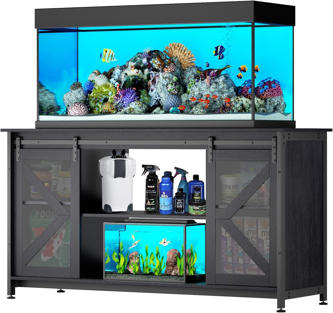 Amazon.com: Tatub Farmhouse 75-90 Gallon Fish Tank Stand with Cabinet ...