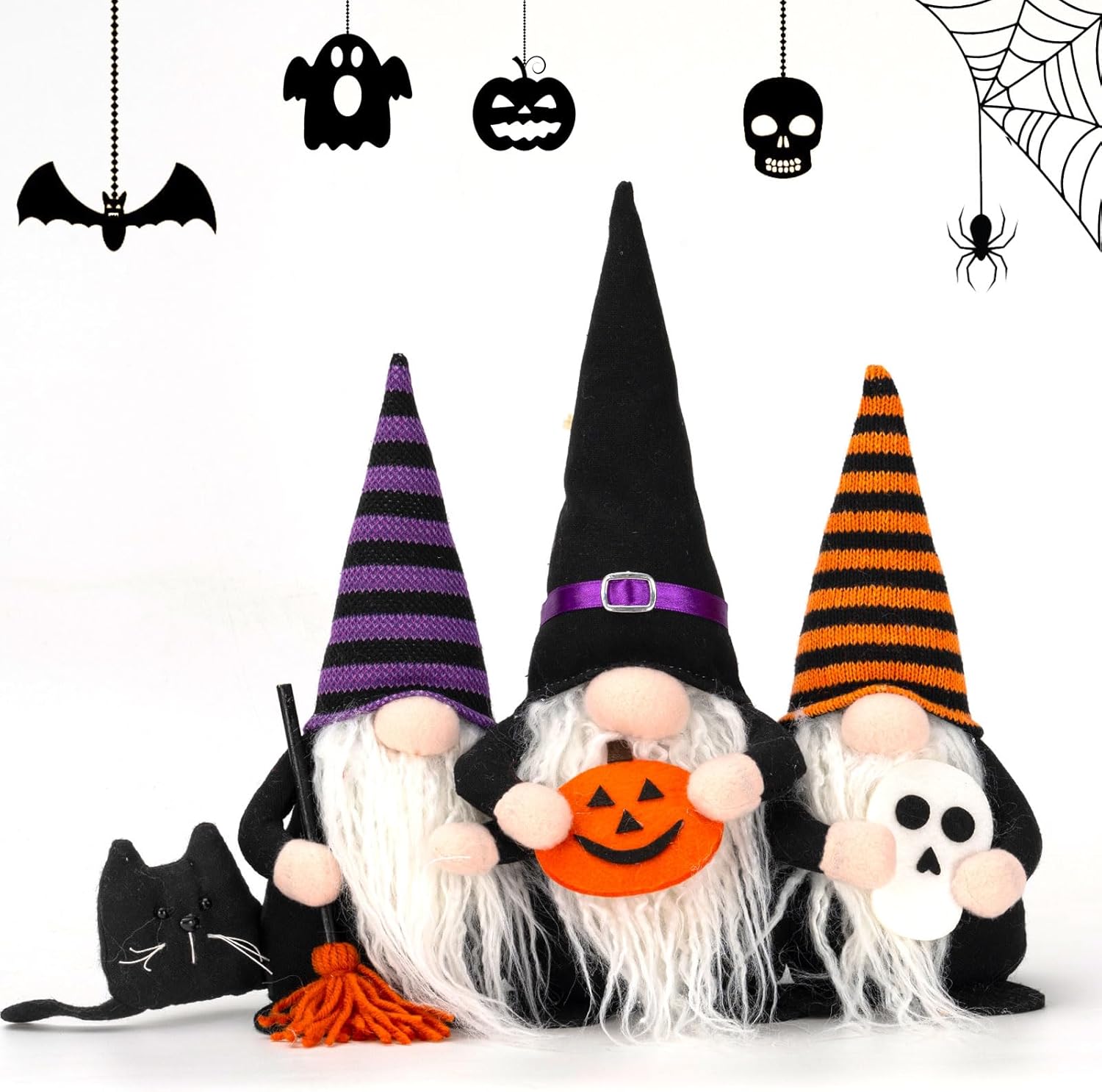 Amazon.com: unanscre Halloween Gnomes Plush Elf Decoration - 3PCS ...