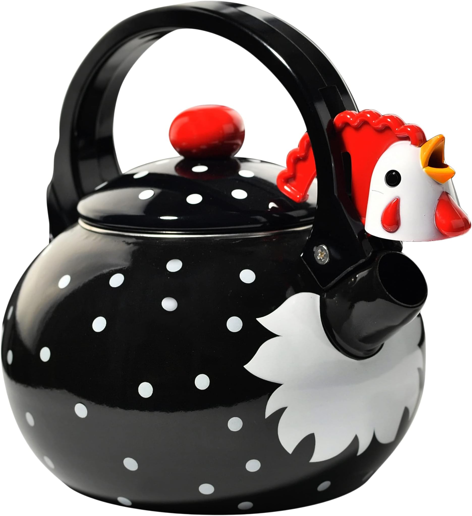 Amazon.com: HOME-X Black Rooster Whistling Tea Kettle, Cute Animal ...