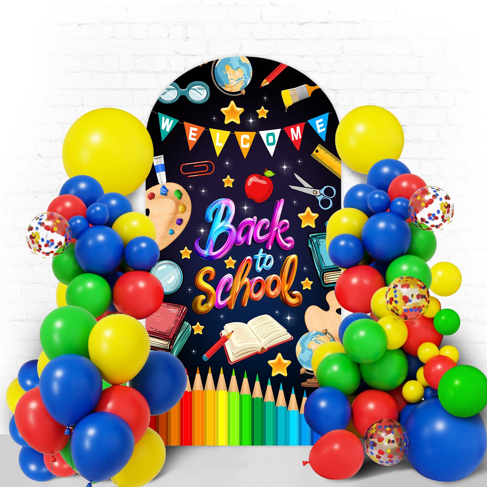 Amazon.com : Welcome Back to School Arch Backdrop Stand Cover 6ft Black ...