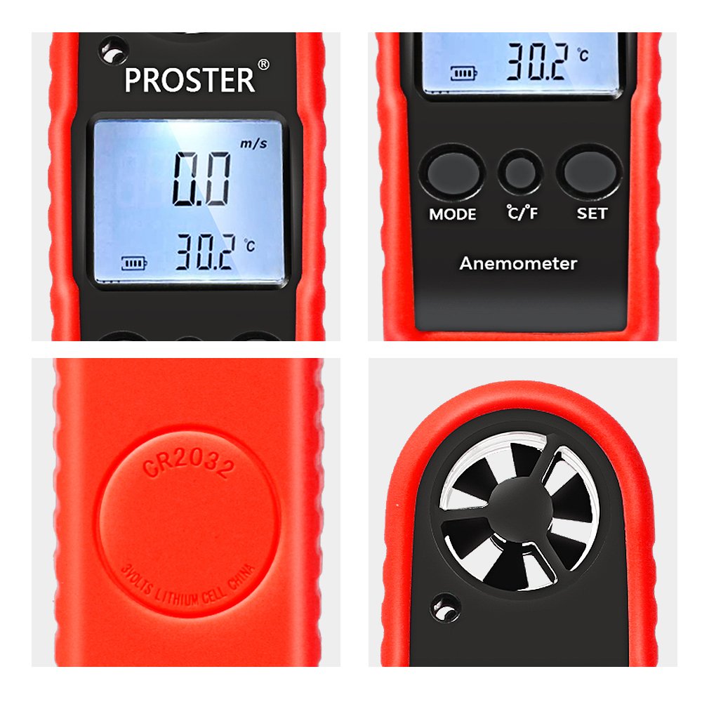 CFM Air Flow Meter Digital Anemometer - Handheld Wind Speed Meter With ...