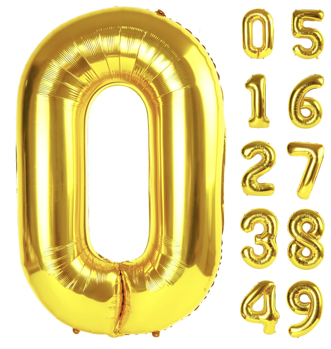 Amazon.com: Gold Jumbo Helium Number Balloon 40 Inch, Giant Foil Golden ...
