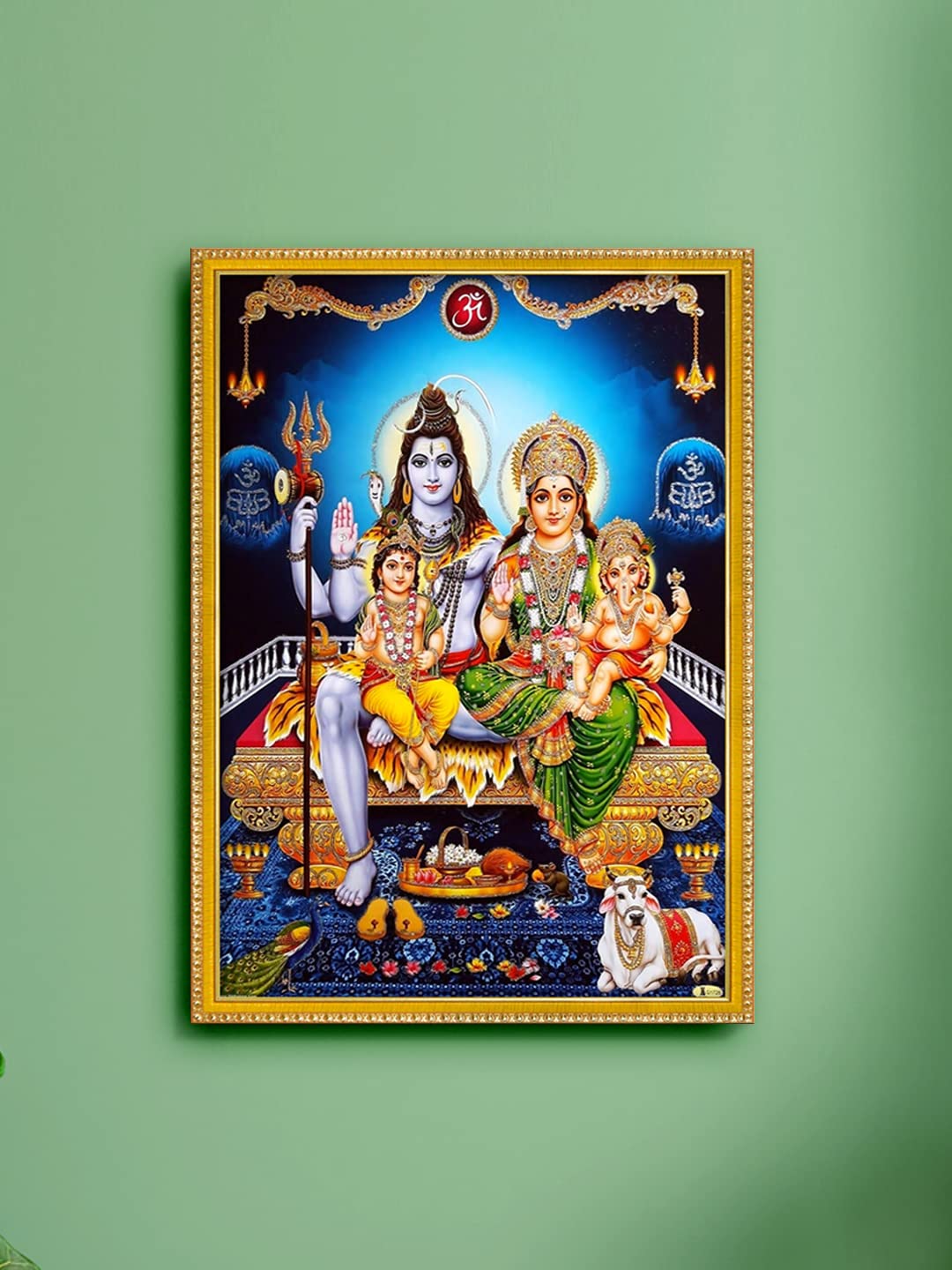 Buy 999Store Lord Shiva Parivar Photo Painting with photo Frame for ...