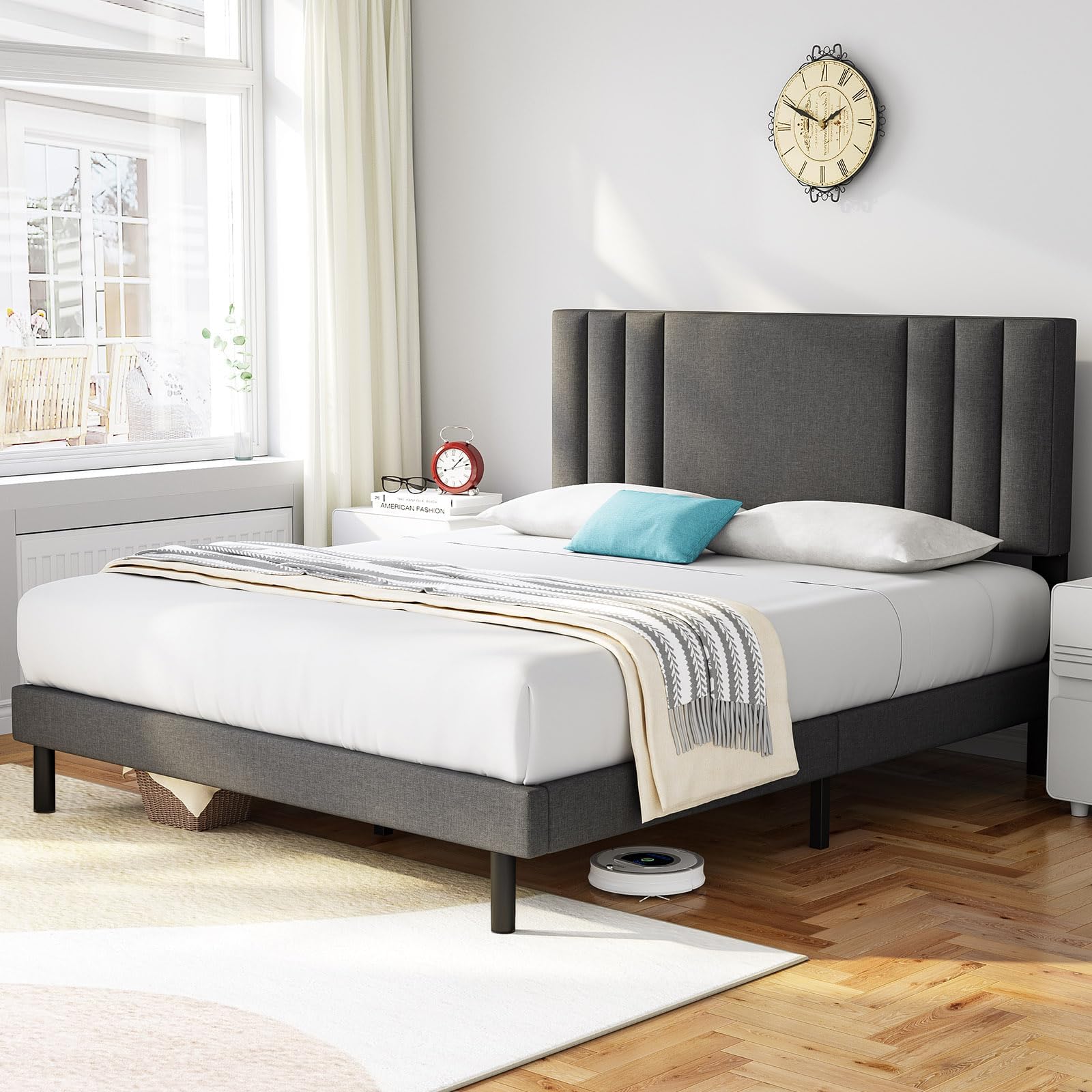 Rolanstar Cadre de lit avec station de charge USB, cadre de lit Queen ...