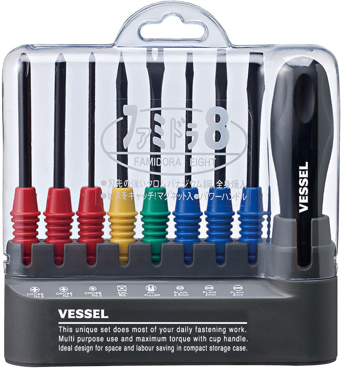 Amazon.com: VESSEL Screwdriver Set - Hand Tool - 8 Piece - Blue - Plus ...