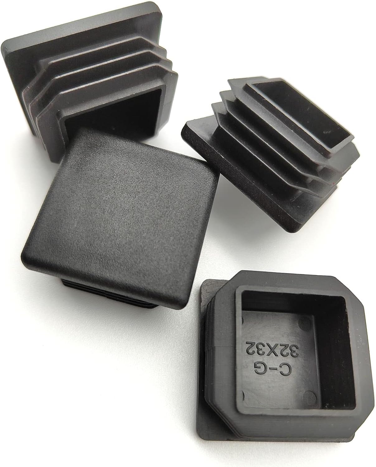 CaSuTong 8 Pack 1 1/4 Inch Square Black Plastic Plug,Tubing End Cap ...
