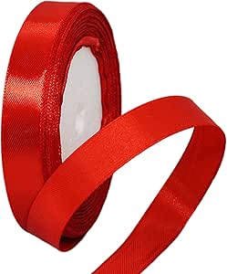 Red Ribbon 15mm for Gift Wrapping 22M, Double Sided Red Satin Ribbon ...