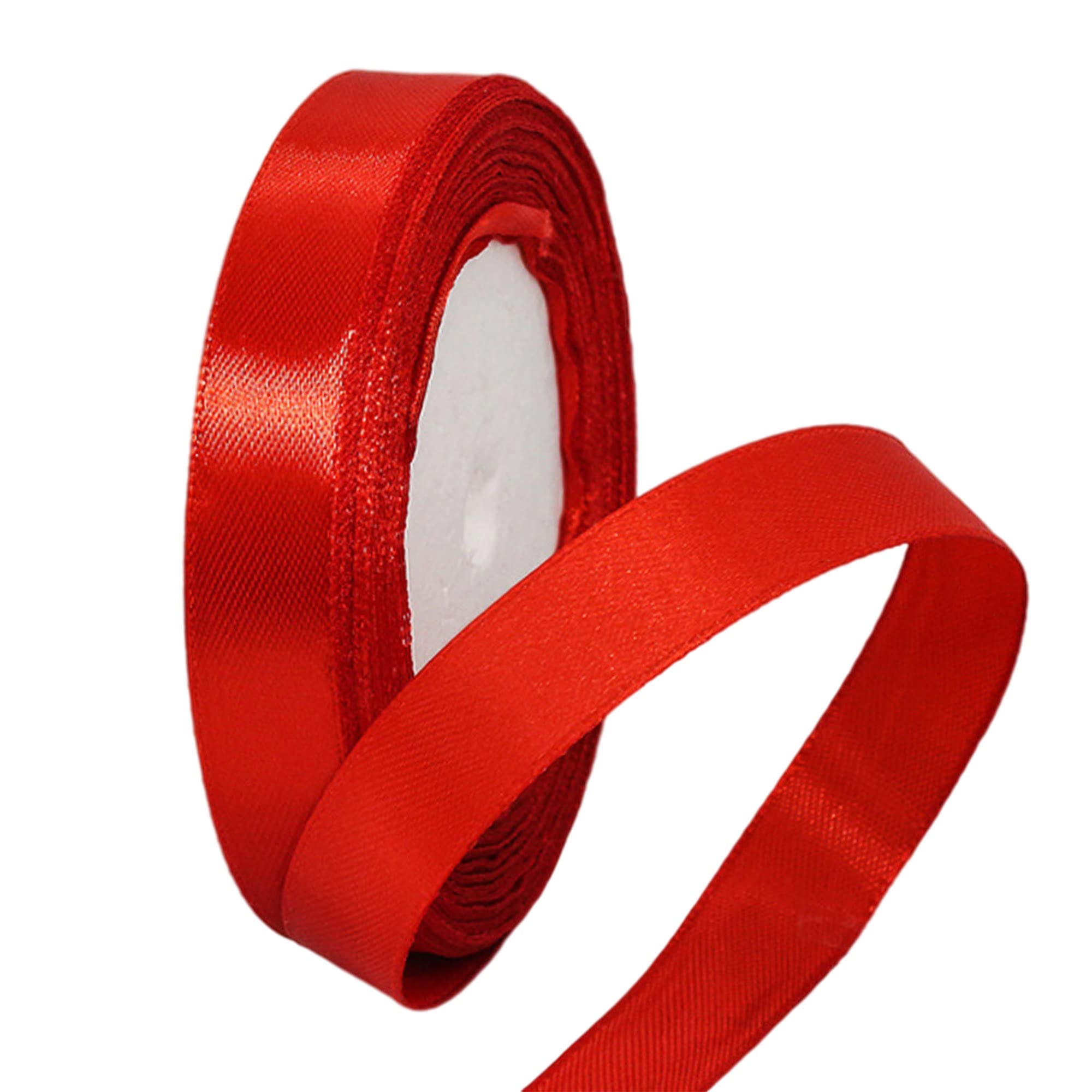 Red Ribbon 15mm for Gift Wrapping 22M, Double Sided Red Satin Ribbon ...