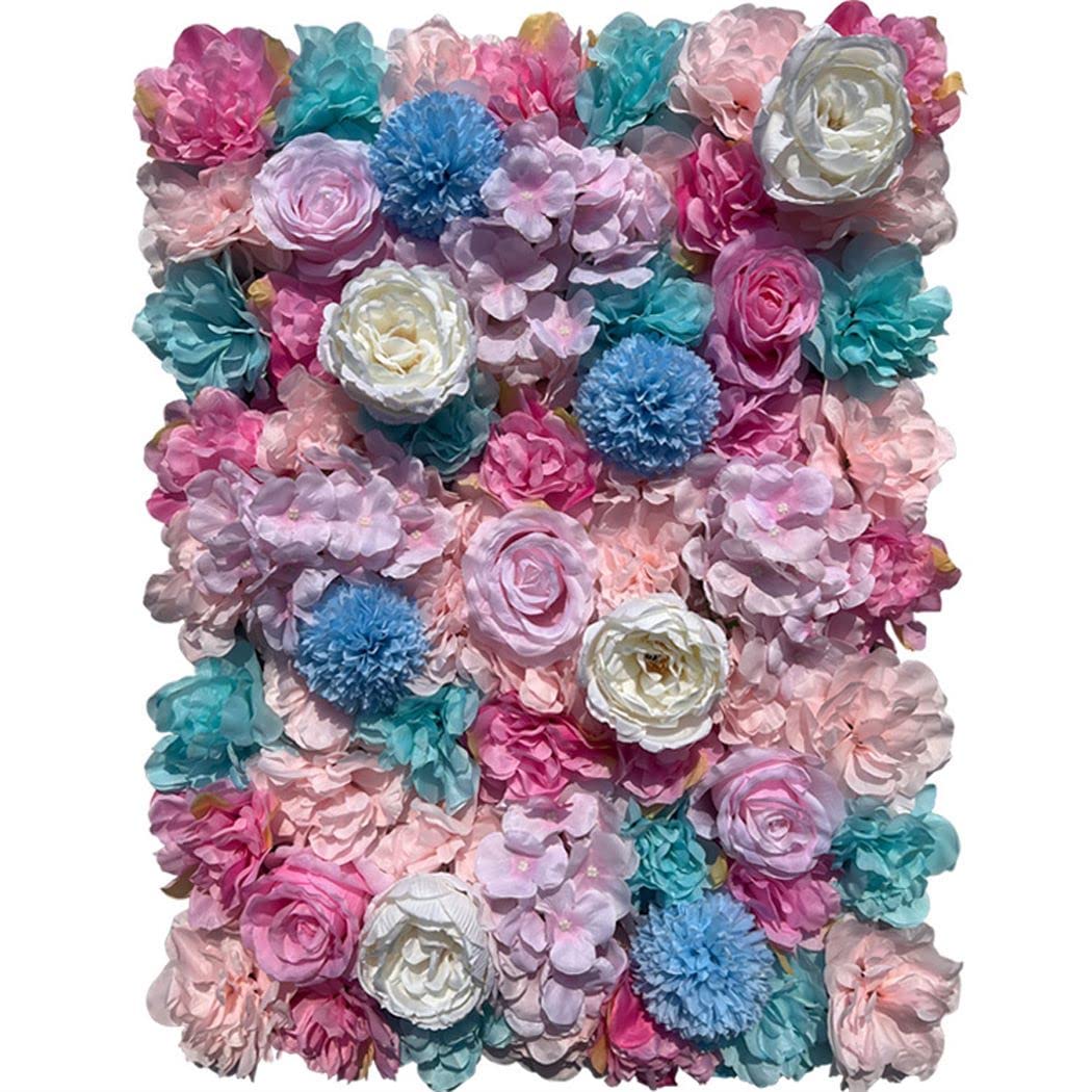 Flower Wall Panel Floral Backdrop Silk Artificial Rose Wall Faux Flower ...
