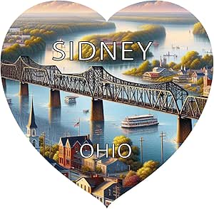 Amazon.com: Sidney Ohio Souvenir Heart Design Vinyl Decal Sticker 3 ...