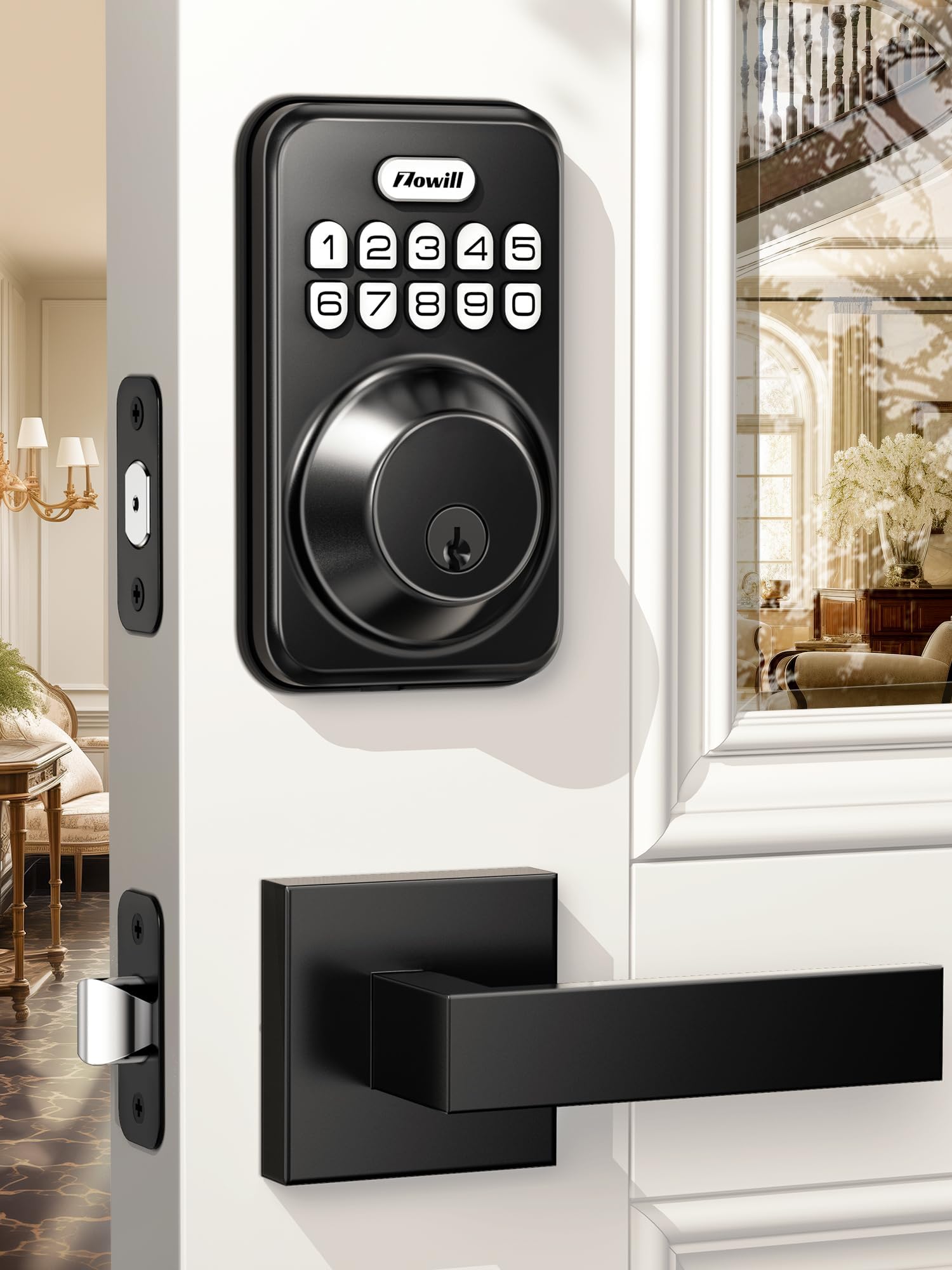 Veise Smart Locks with 2 Lever Handle Set, App Control, Keyless Entry ...