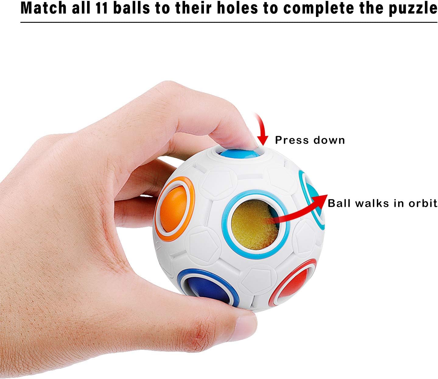 Coolzon Magic Rainbow Ball, 2 Pack Fidget Ball Puzzle Ball Cube Brain ...