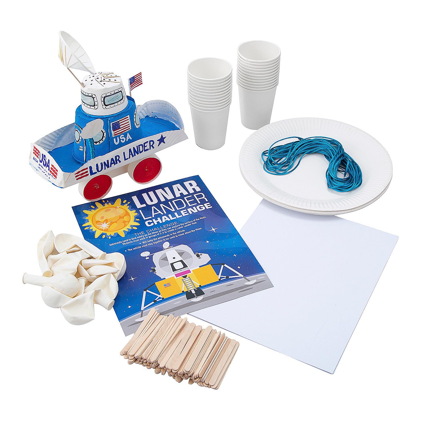 Amazon.com: Fun Express Lunar Lander STEM Craft Kit - Makes 12 : Toys ...