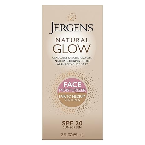 Amazon.com: Jergens Natural Glow Self Tanner Face Moisturizer, SPF 20 ...