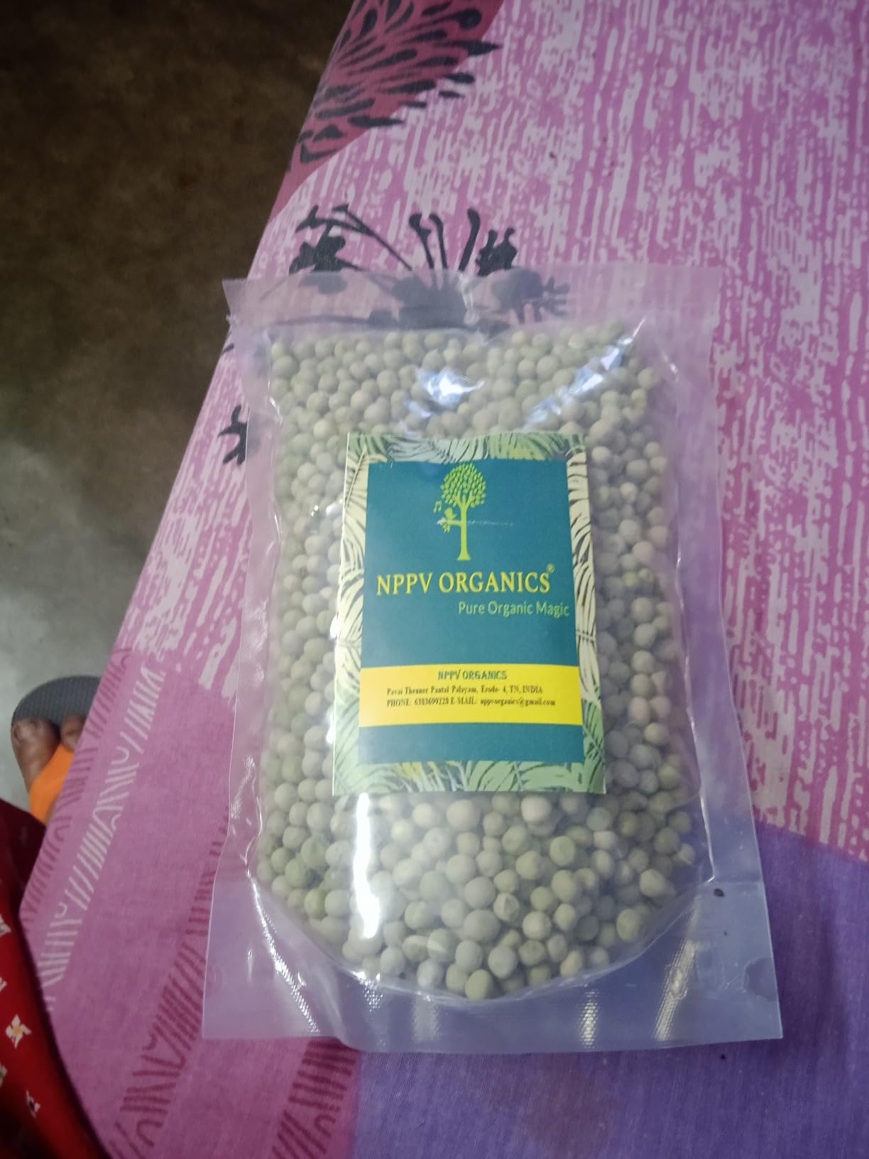 NPPV ORGANICS Organic Dried Green Peas/Dried Green Matar/Pachai Pattani ...