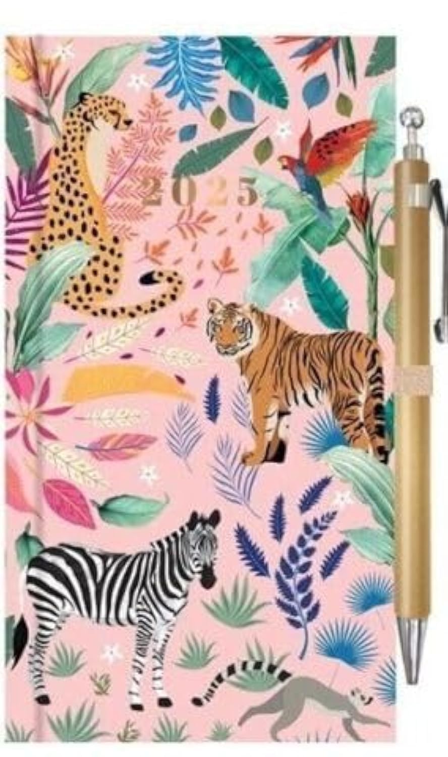 2025 Slim Week To View Hardback Diary with Pen (Safari Pink) : Amazon ...