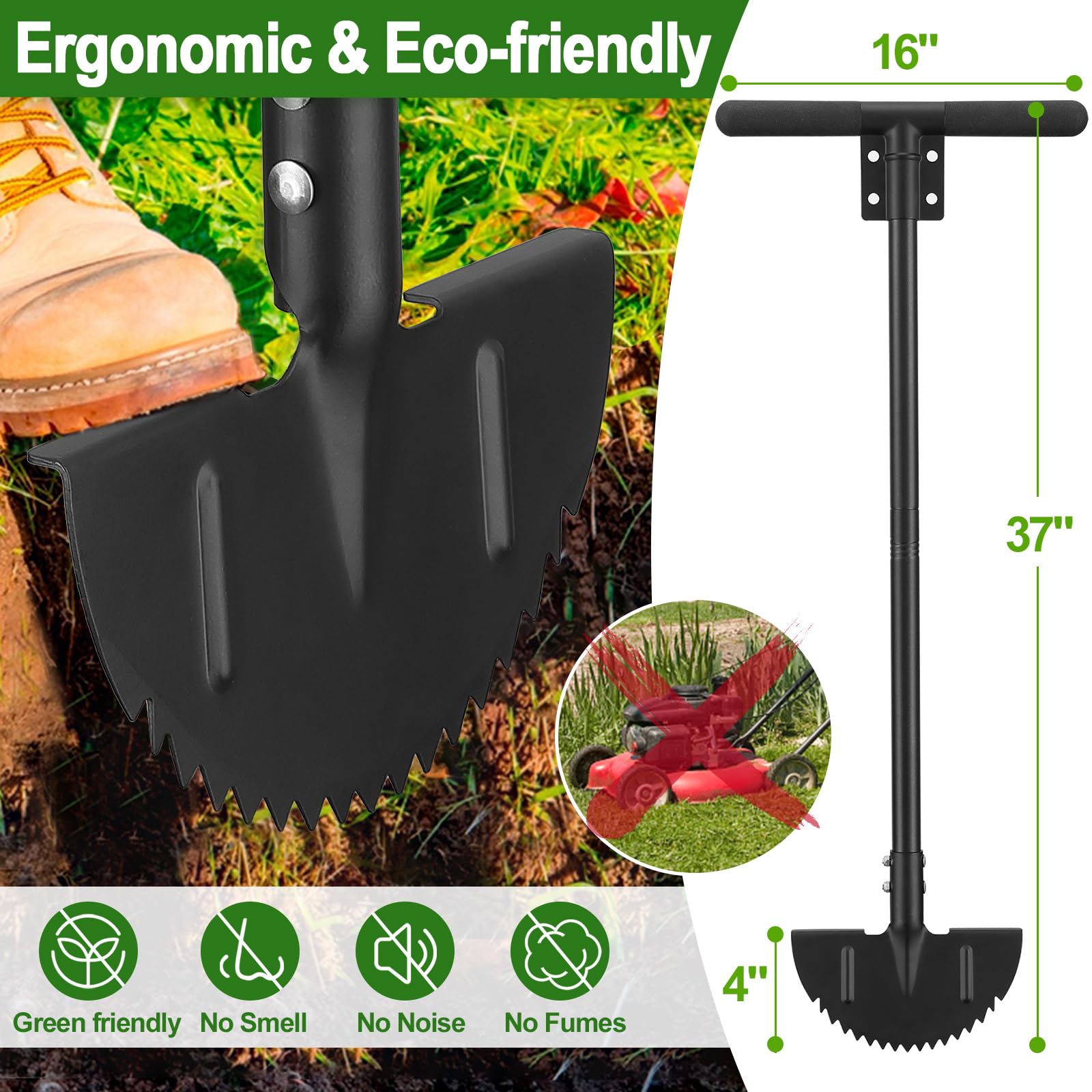 Snapklik.com : Half Moon Edger, Sharp Saw-Tooth Manuel Edger Lawn Tool