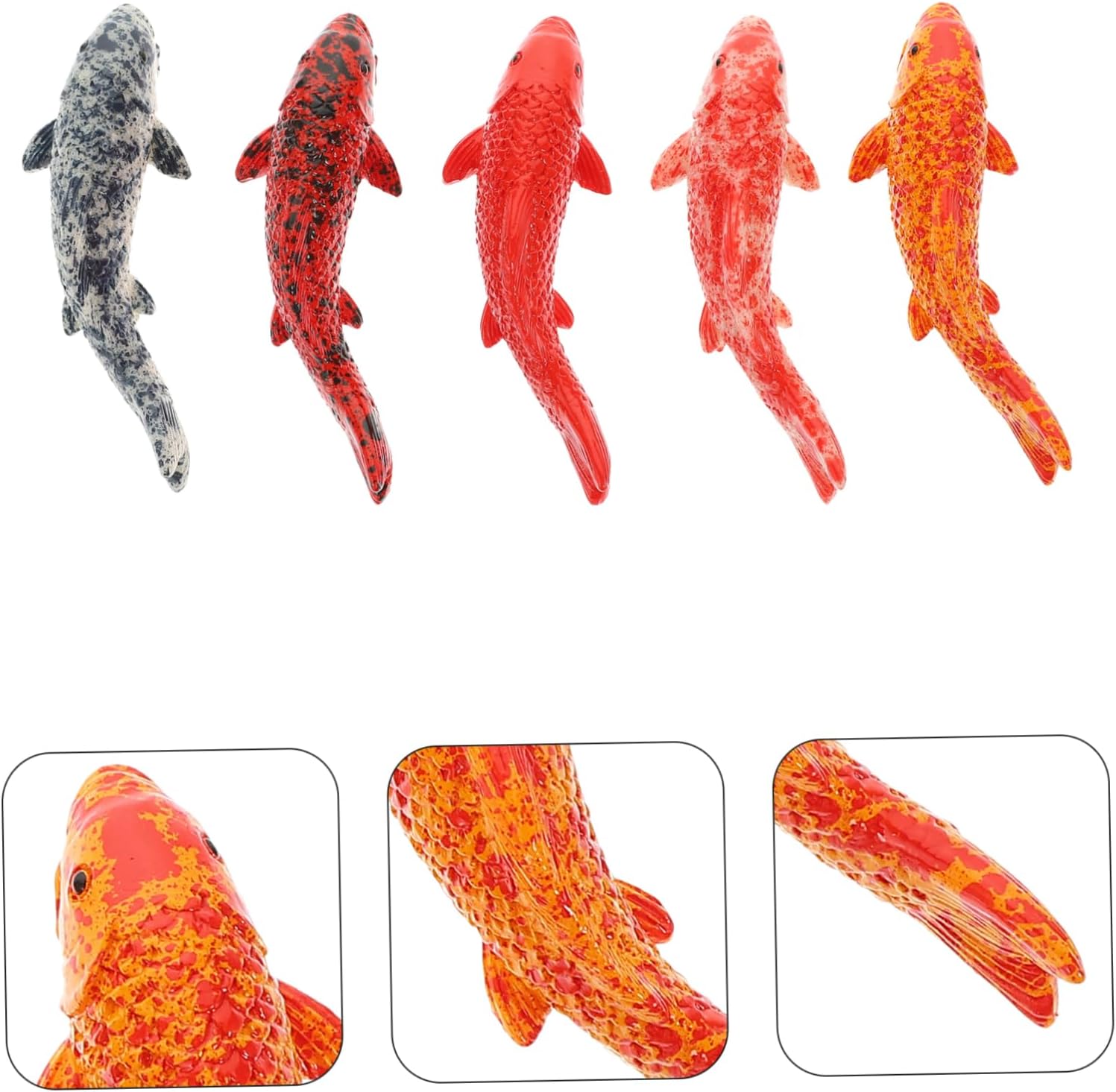 Decoración de terrario de peces falsos en forma de pez, 5 piezas, mini ...