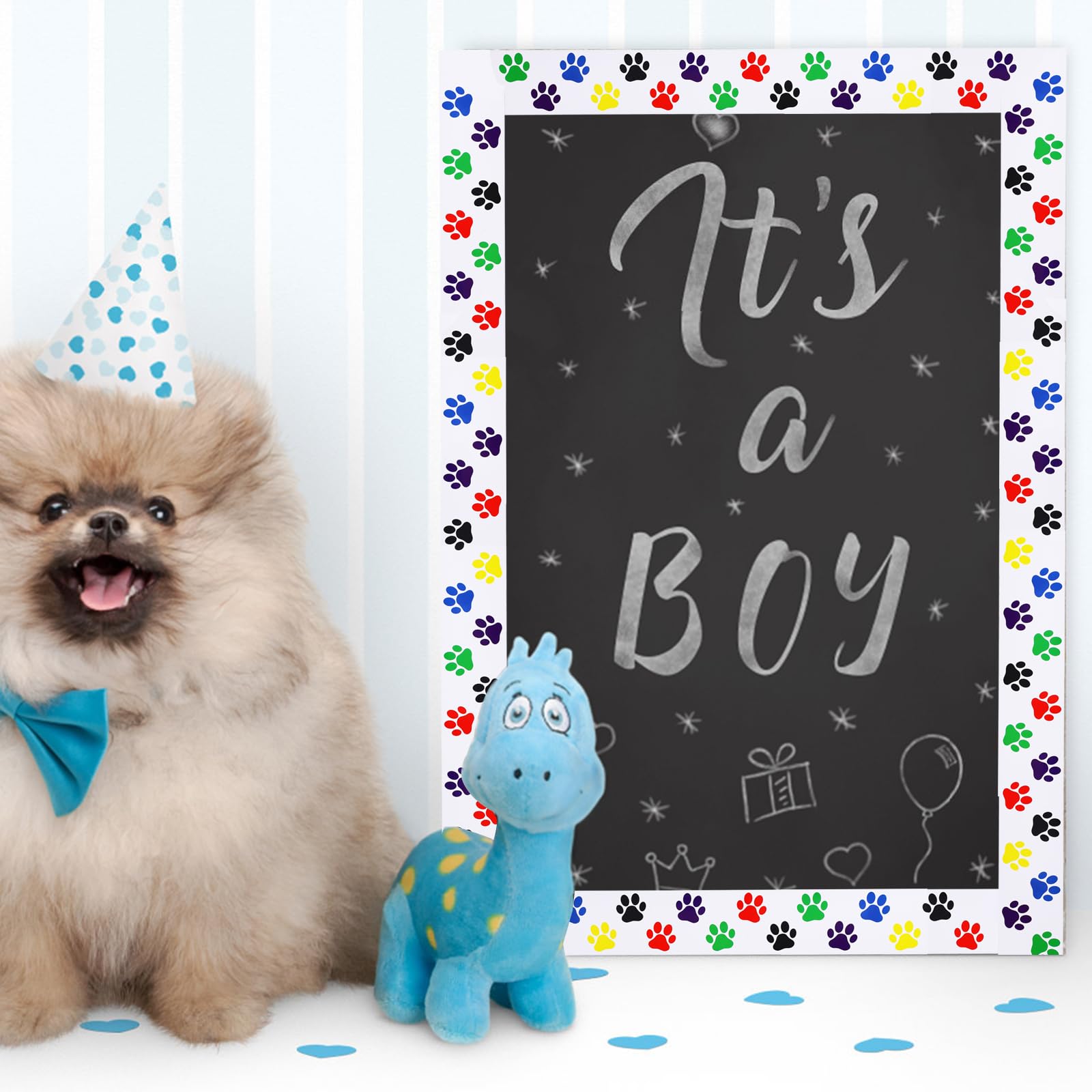 Snapklik.com : 99 Feet Paw Print Bulletin Board Borders Colorful Paw ...