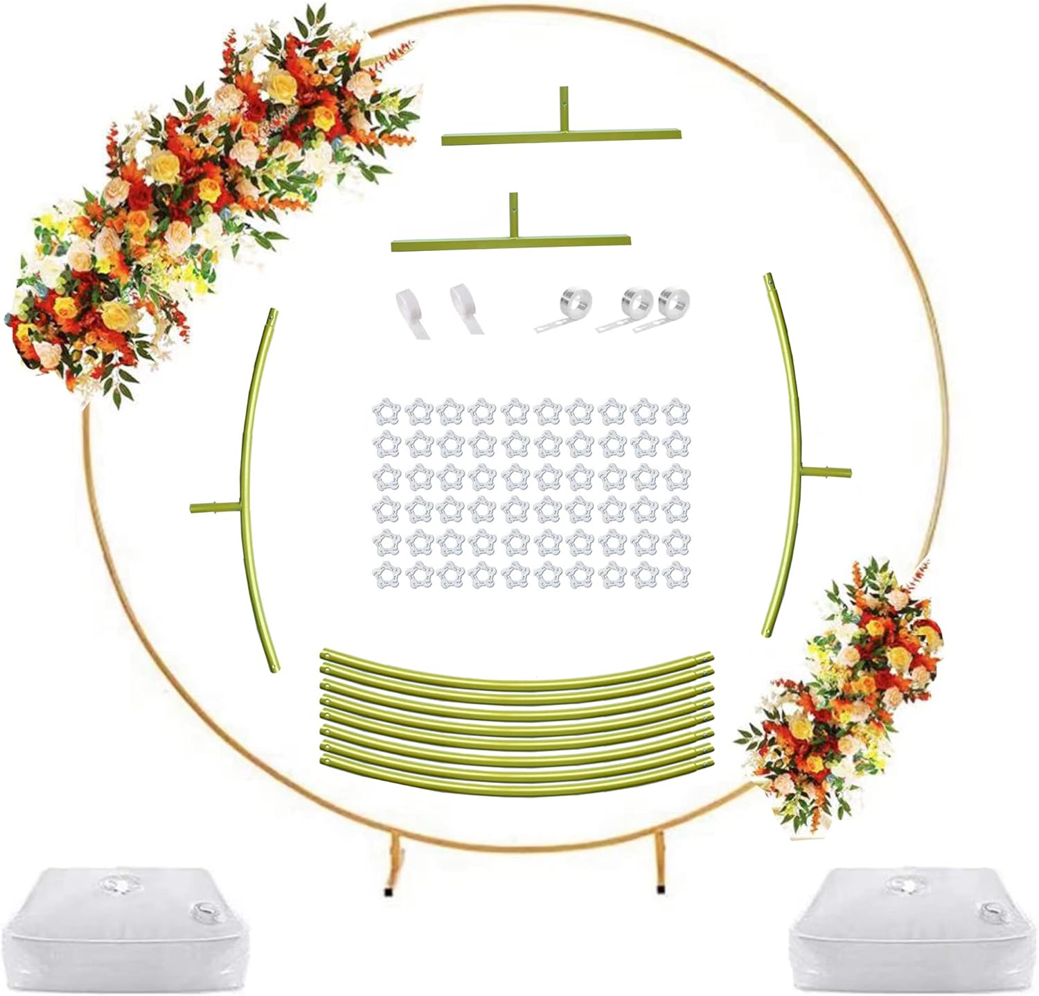 Amazon.com: Round Circle Balloon Arch Kit 6.7ft Gold Metal Balloon Arch ...