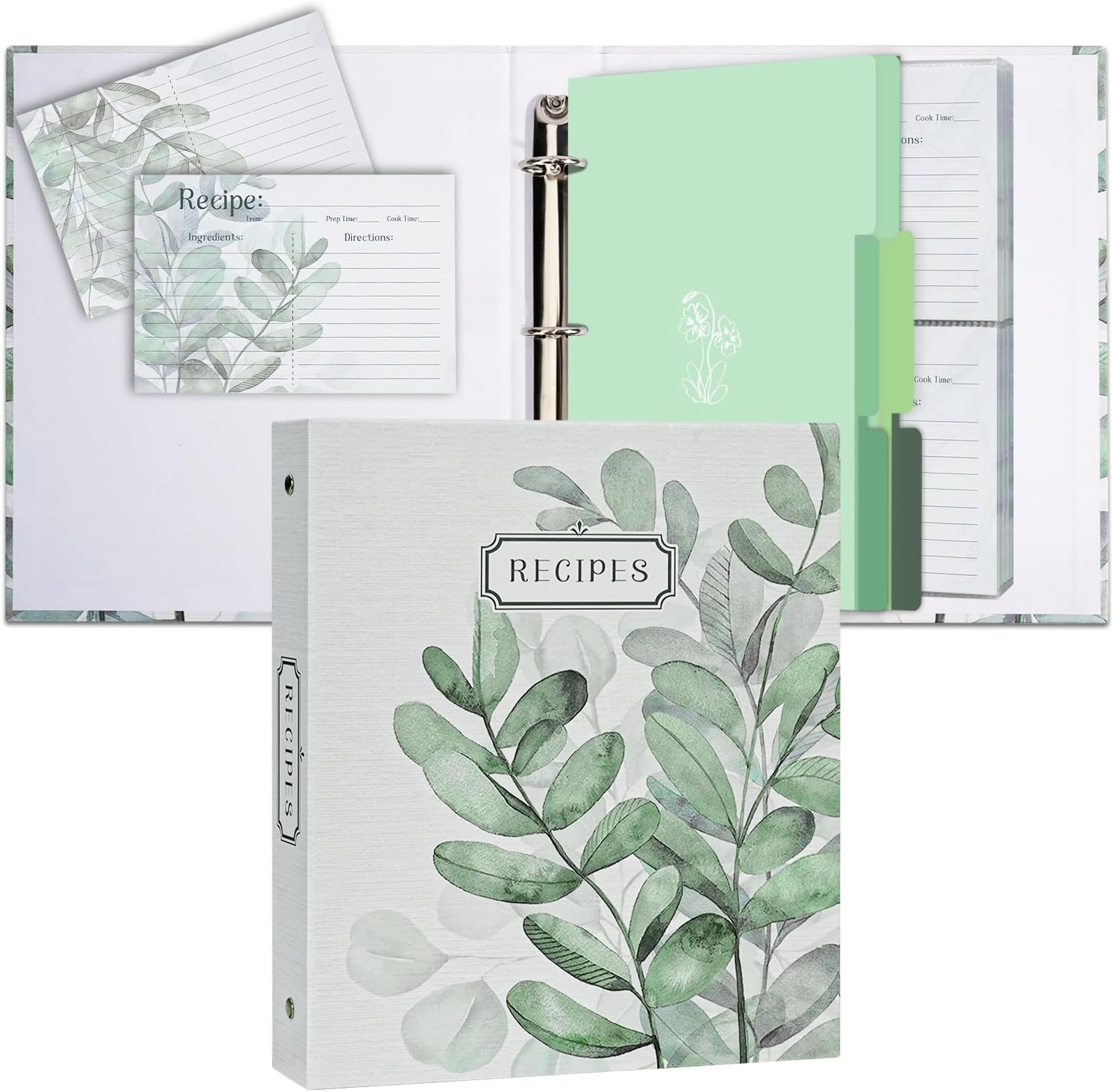 Amazon.com: Cookbook Recipe Binder/Organizer, Blue Pattern 3-Ring ...