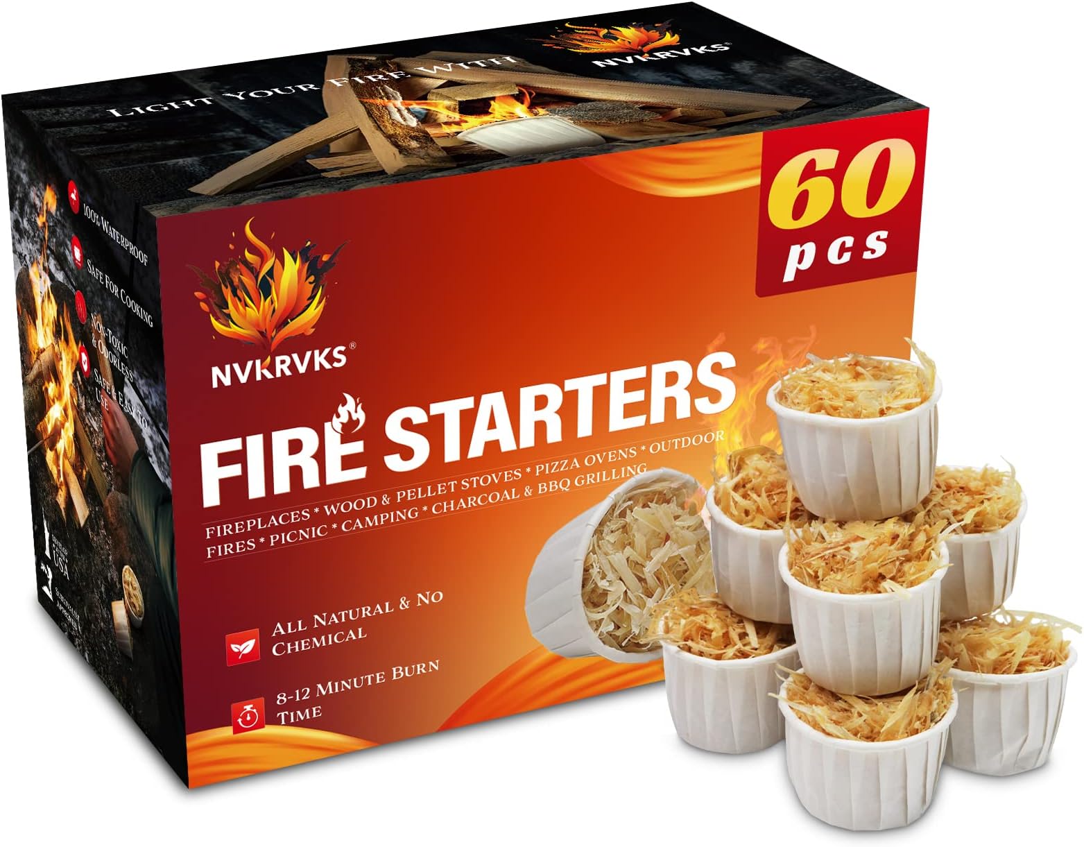 Amazon.com: Qwick Wick Fire Starters - 65 Pack with Storage Bucket ...