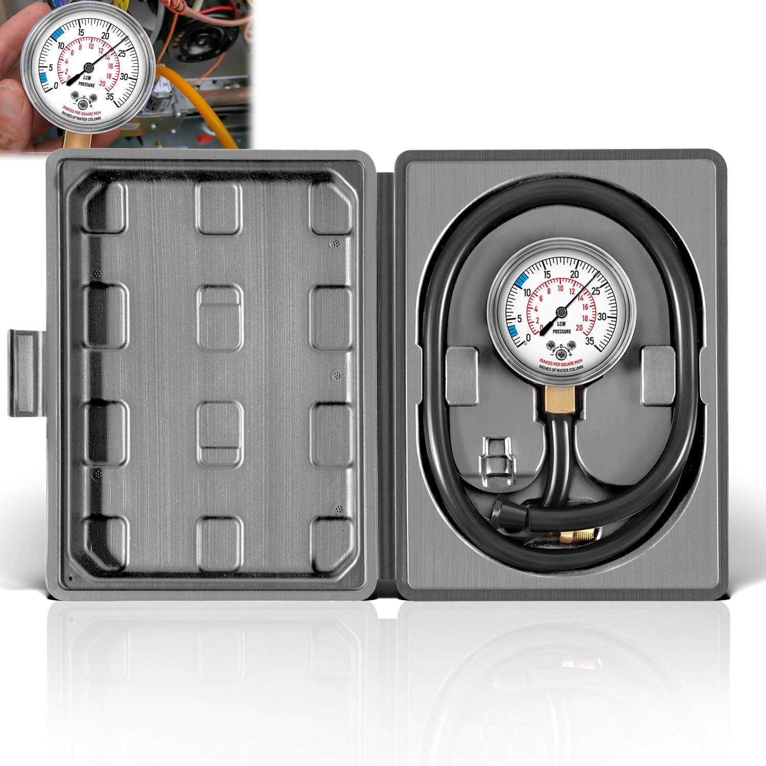 Natural Gas or LP Gas Manifold Pressure Test Kit, Natural Gas Meter, LP ...