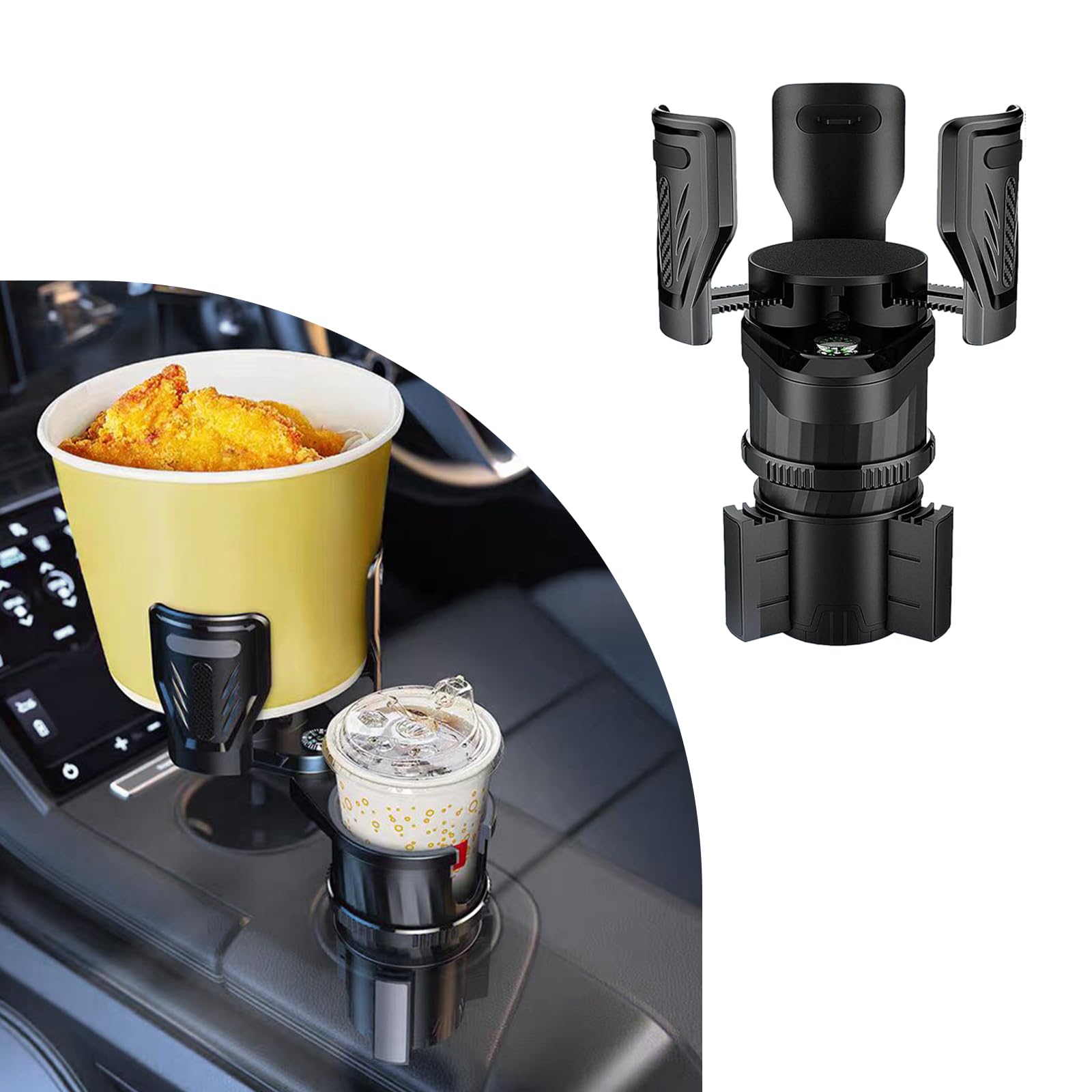Amazon.com: Suvnie Dual Car Cup Holder Expander, 2 in 1 Multifunctional ...