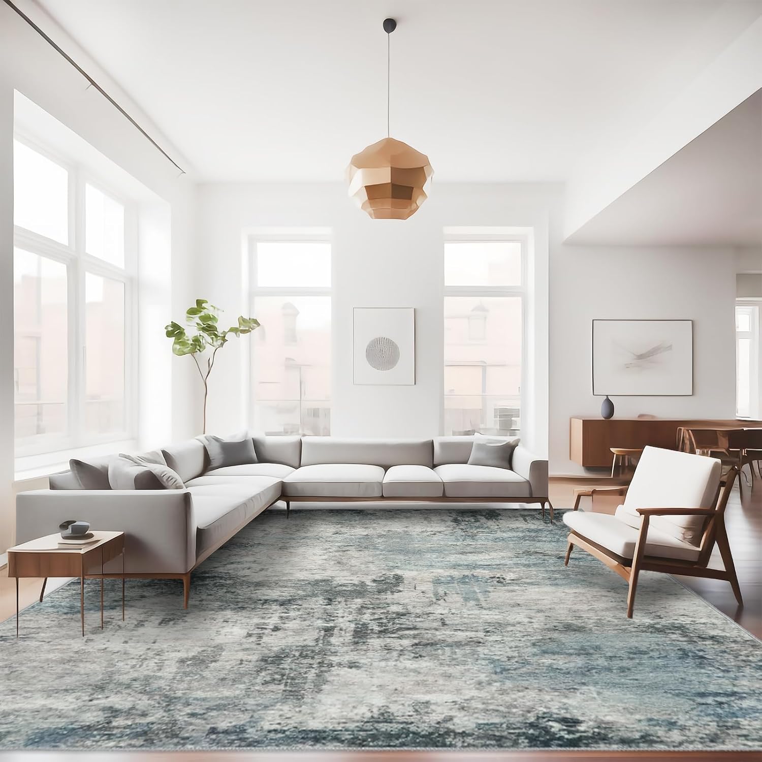 Amazon.com: RUUGME Abstract 9x12 Washable Rug - Area Rugs for Living ...