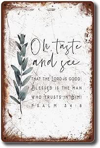Amazon.com : Psalm 348 Metal Sign Poster Taste and See That The Lord Is ...
