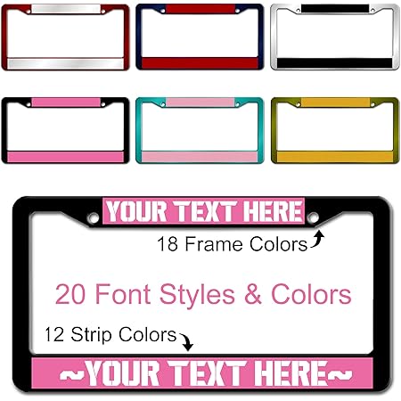 Amazon.com: Custom License Plate Frames,Personalized License Plate ...