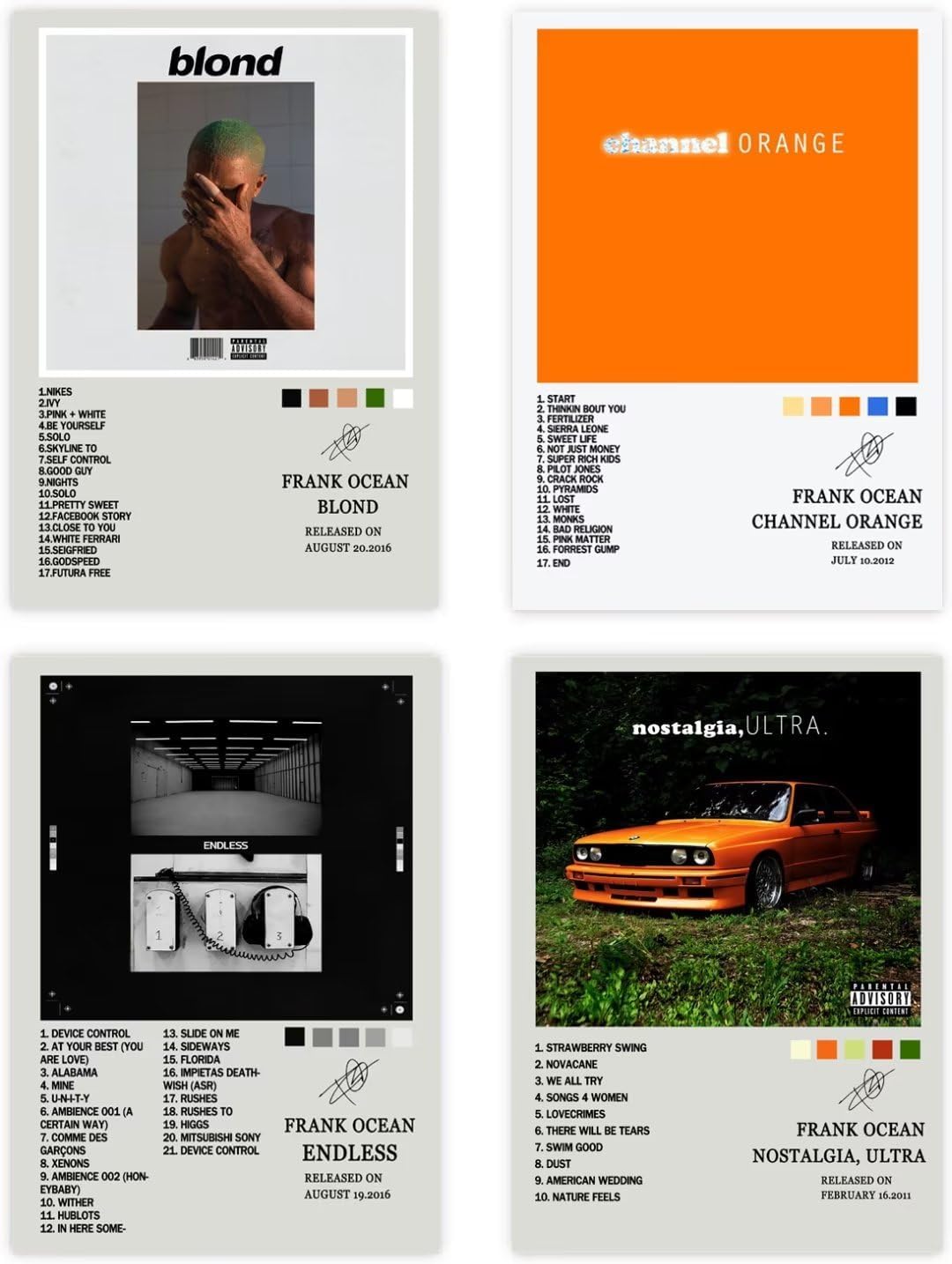 Amazon.com: newnan singer Posters Set of 4 Album Cover Posters ...