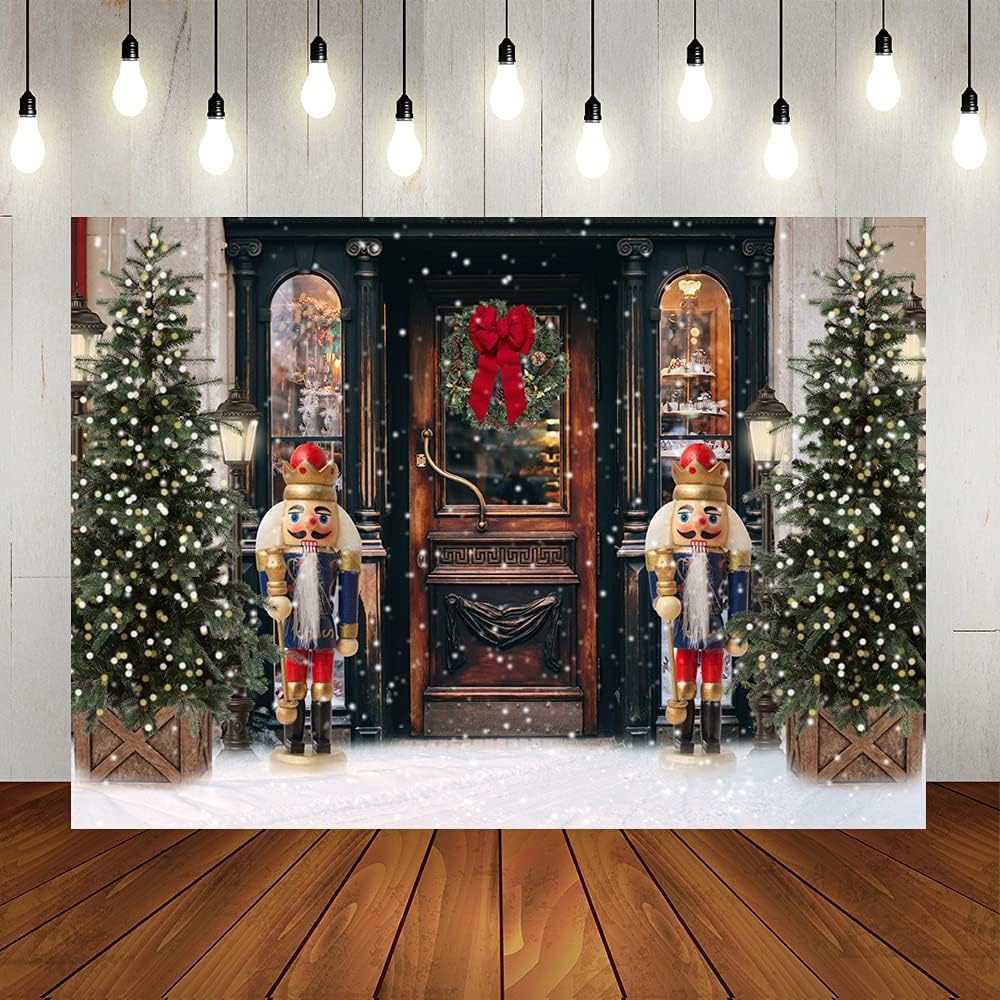 Amazon.com: Lofaris Christmas Nutcracker Theme Party Backdrop Merry Xmas Bokeh White Snowflake ...