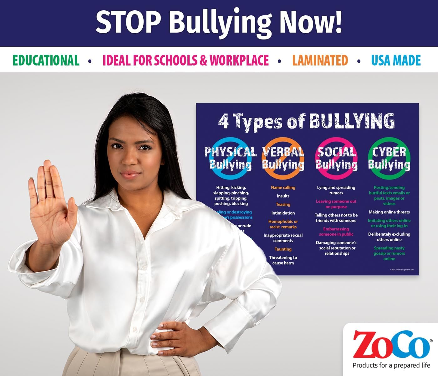 ZOCO – 4 Types of Bullying Poster – Bully Free Philippines | Ubuy