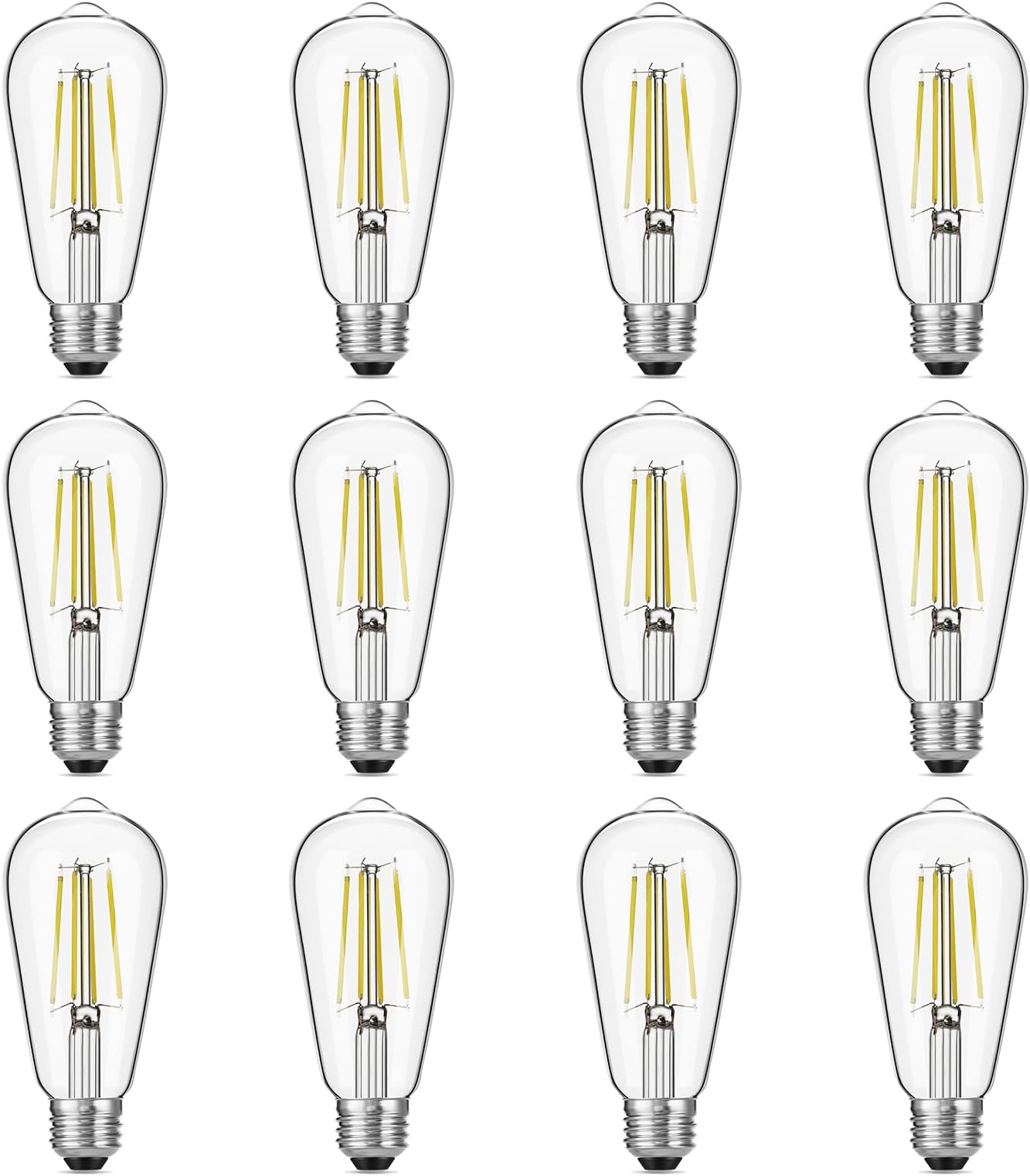 Gozelux Dimmable Vintage LED Edison Bulbs, 6W, Equivalent 60W, 750lm ...