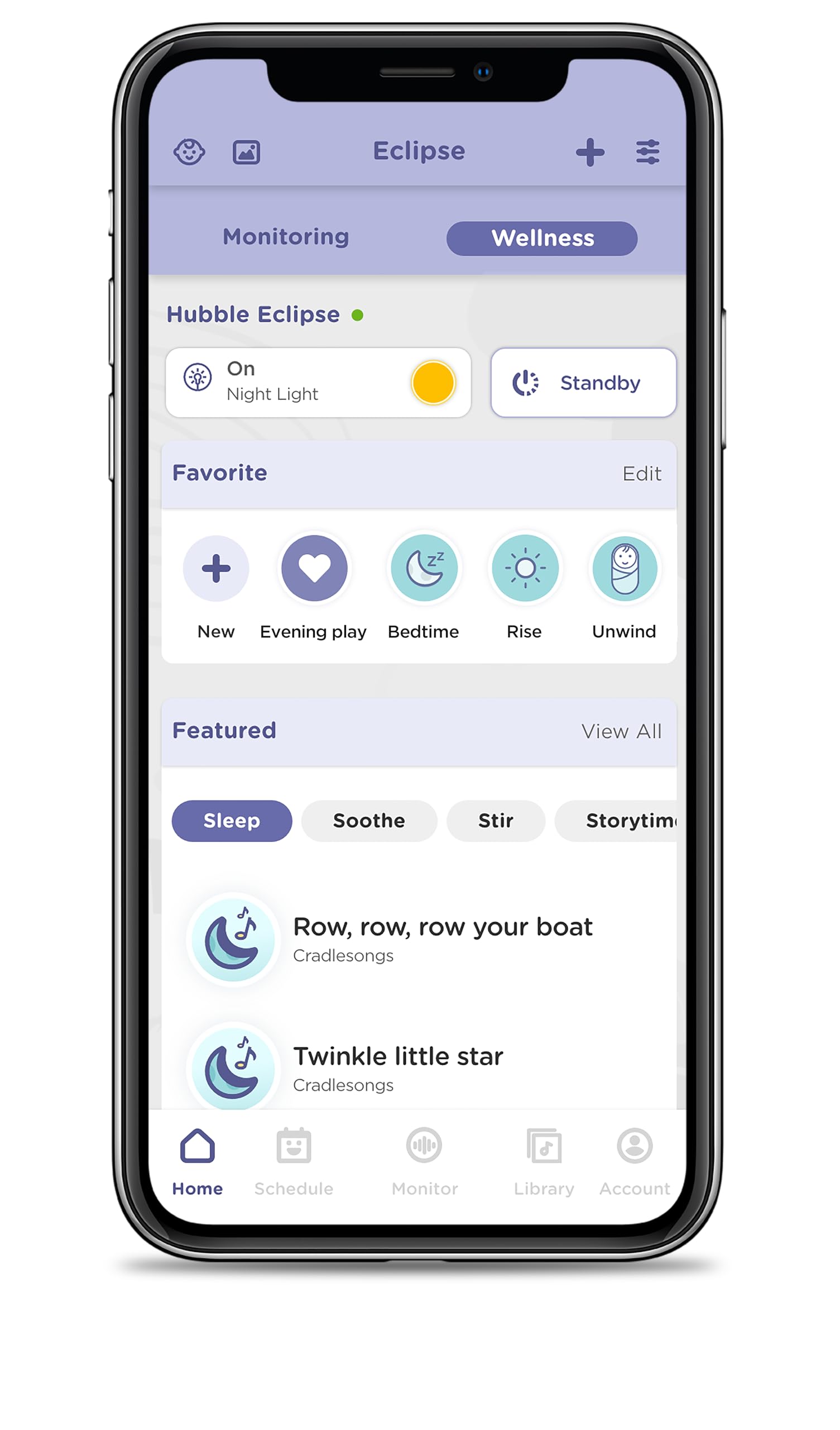 HUBBLE CONNECTED Eclipse Sound Machine and Nursery Pal Touch Bundle; 5" Smart WiFi Baby Monitor ...