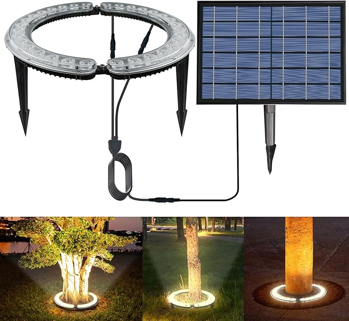 RAYSLIT Solar Light for Palm Tree - Super Bright 32 LED Solar Tree ...