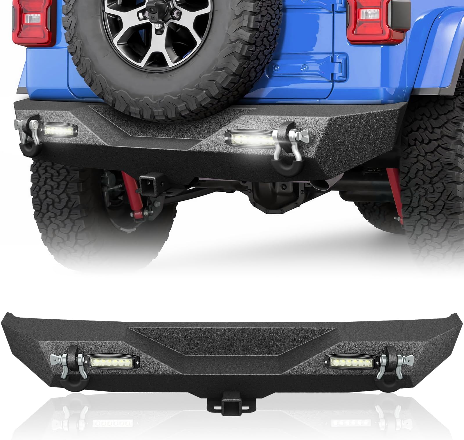 Amazon.com: EYOUHZ Off-road Rear Bumper Compatible with 2018 2019 2020 ...