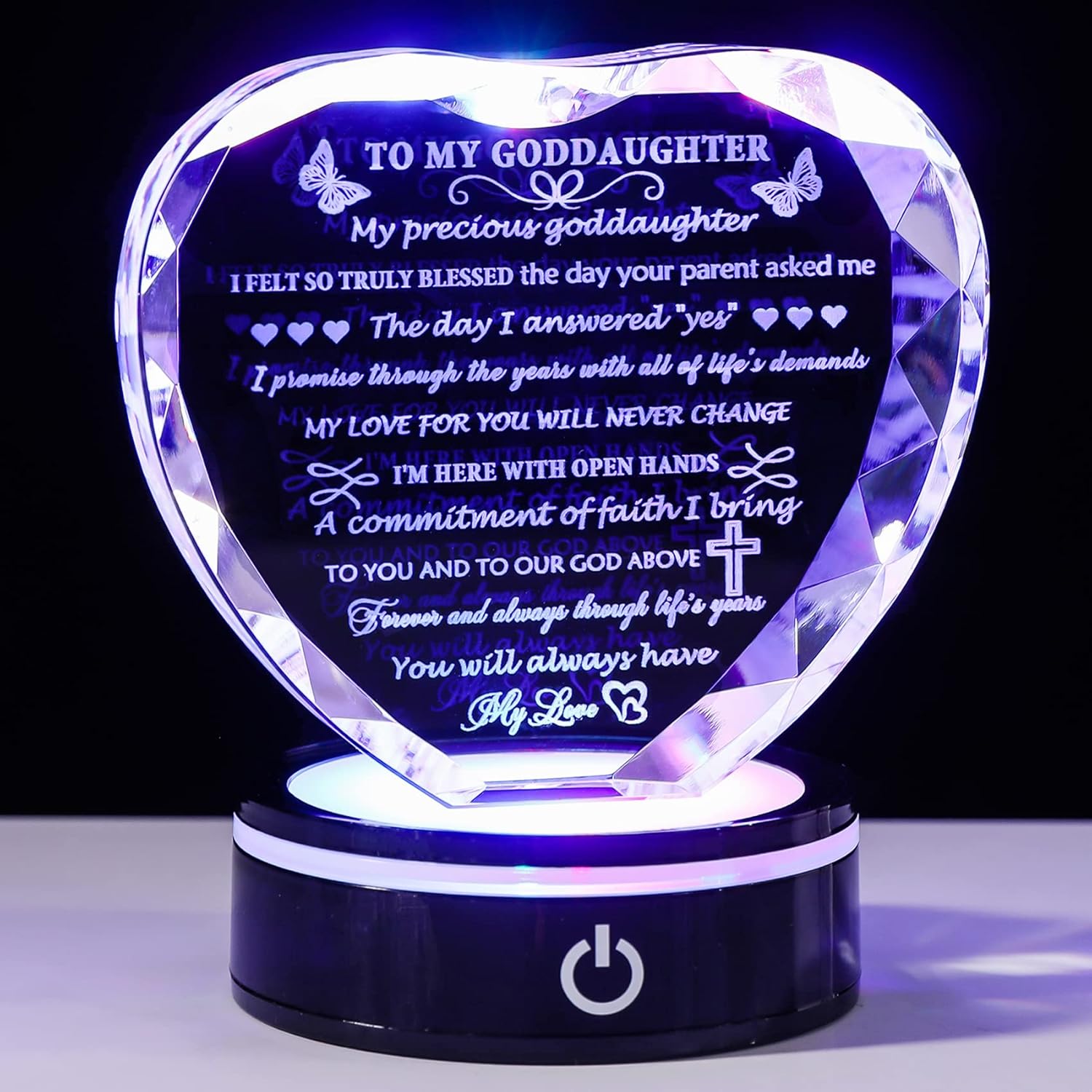 Amazon.com: YWHL Goddaughter Gifts from Godmother Unique Heart Crystal ...