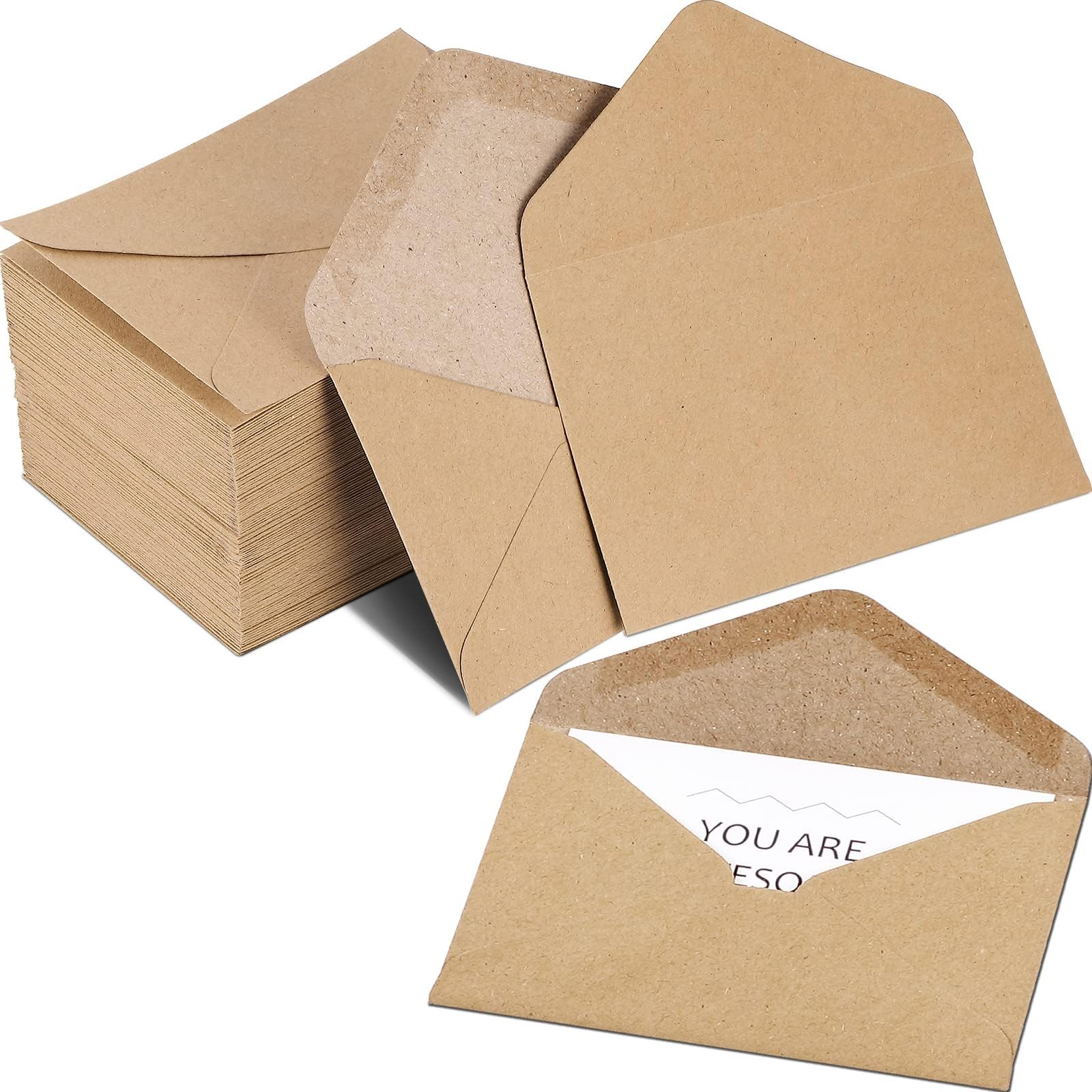 Amazon.com : Gift Cards Envelopes Mini Brown Kraft Envelopes Sleeve for ...