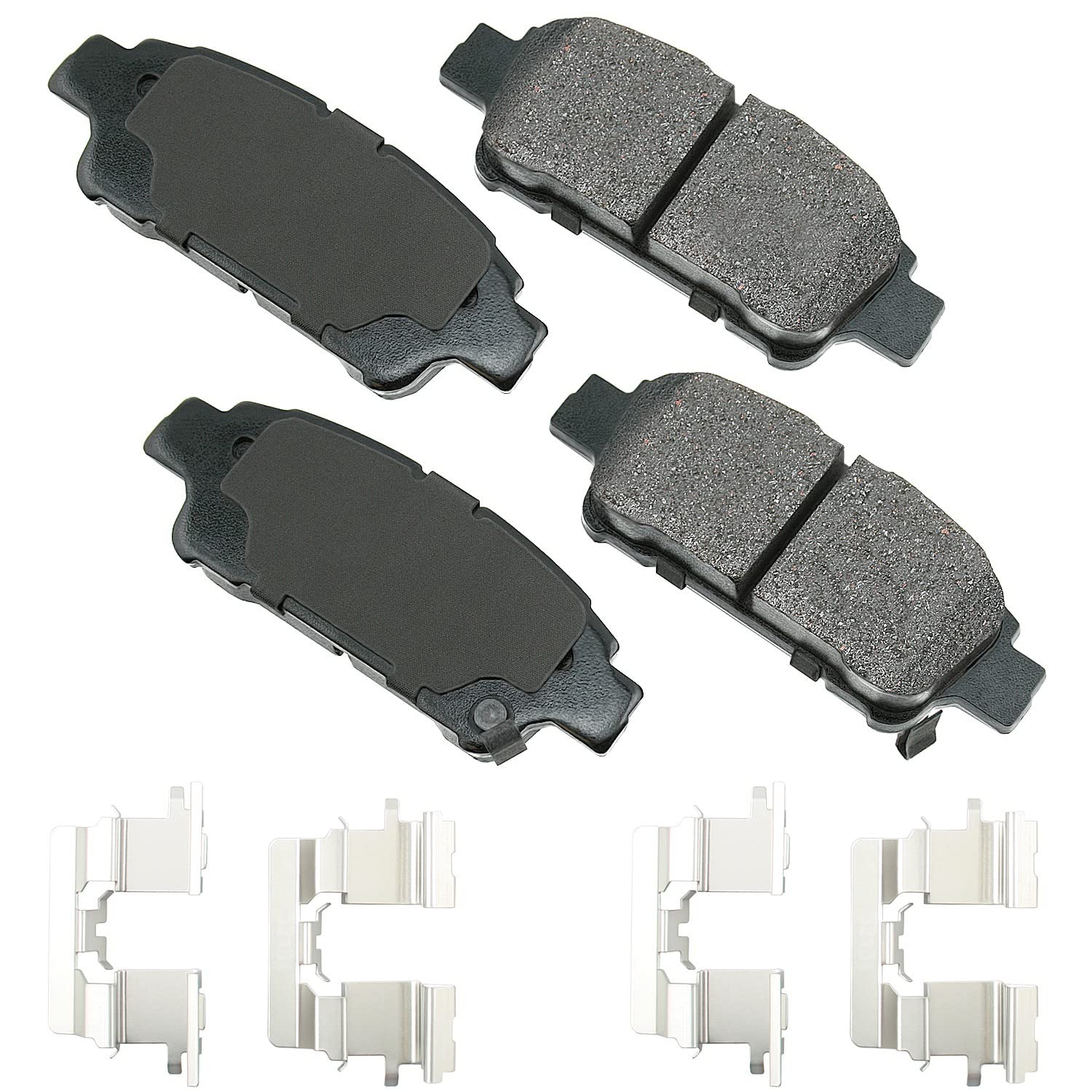 Amazon.com: Akebono Ultra-Premium Ceramic Rear Disc Brake Pads, GREY ...