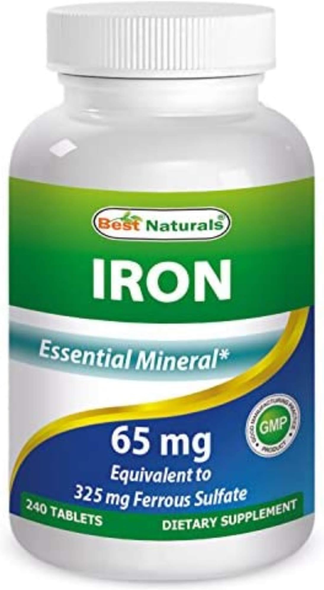 Amazon.com: Best Naturals Iron ferrous sulfate 65 mg 240 Tablets ...
