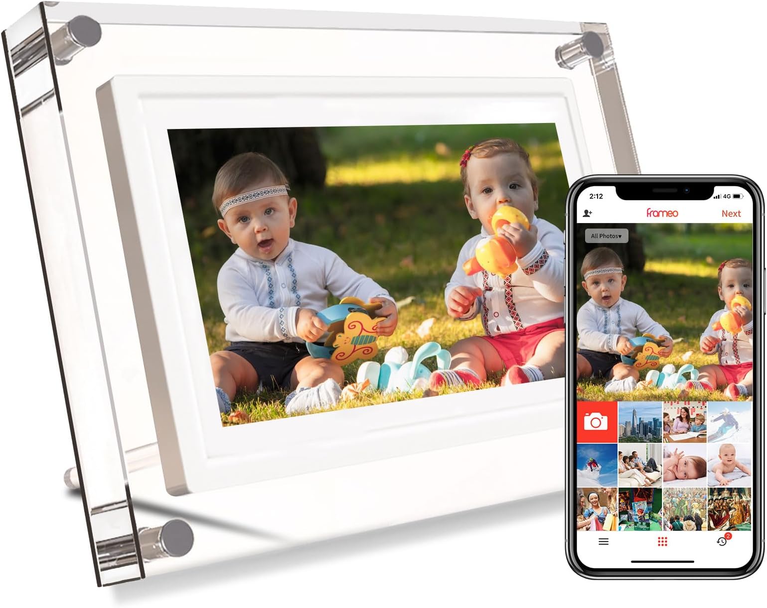 Amazon.com : Frameo 7INCH WiFi Acrylic Digital Picture Frame,1024 * 600 ...